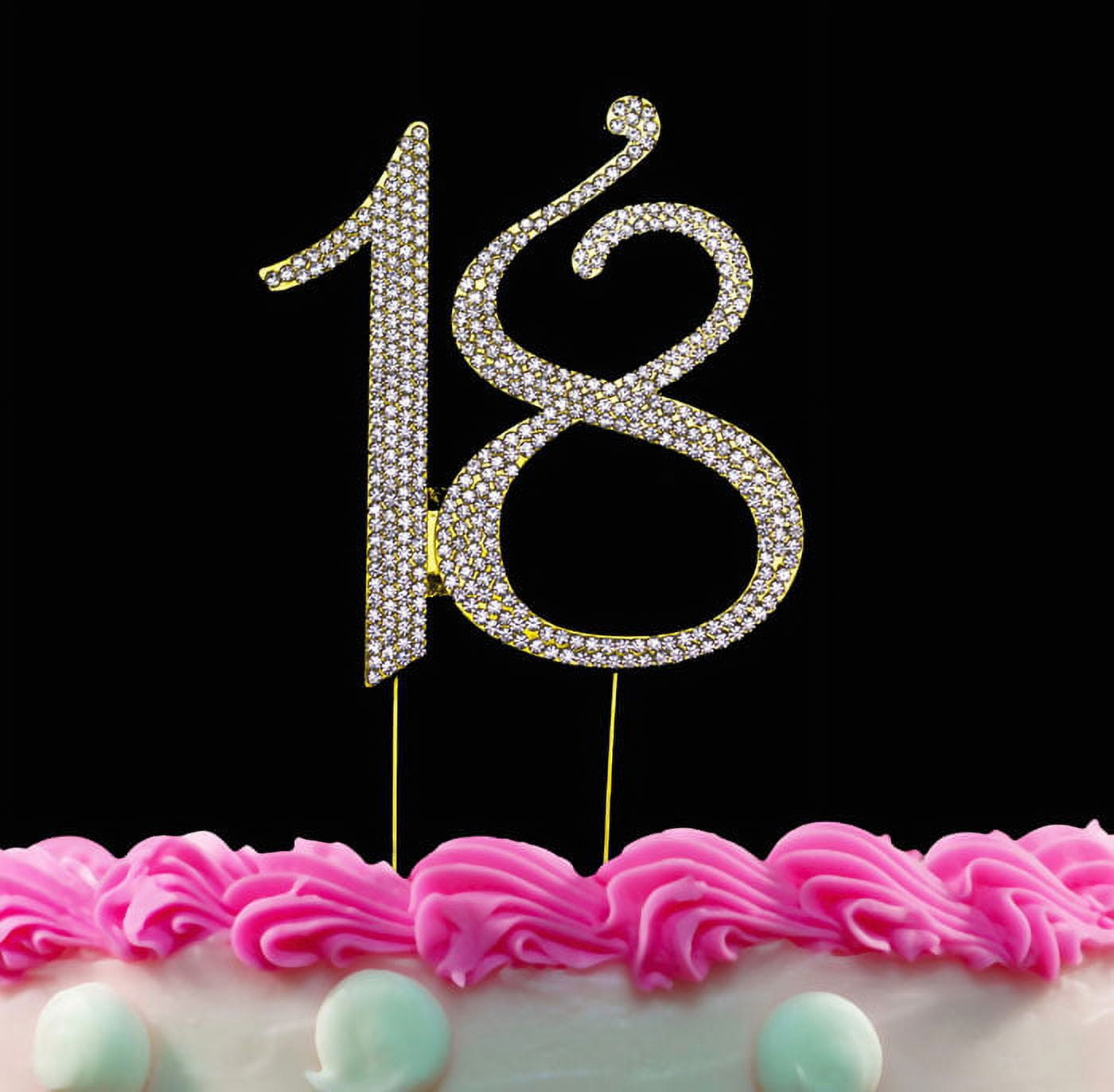 18th Birthday Cake Toppers Crystal Cake Topper 18 Gold - Walmart.com