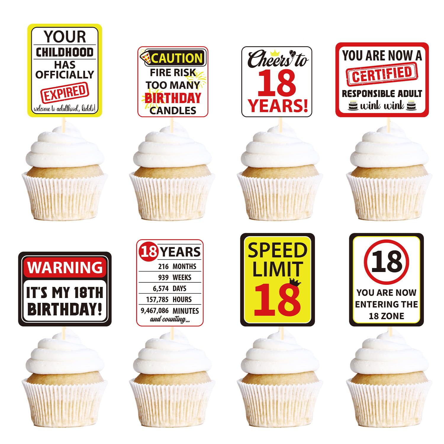 18th Birthday Cupcake FEV6 Toppers Decorations - Deorfuy 40PCS 18 Years ...