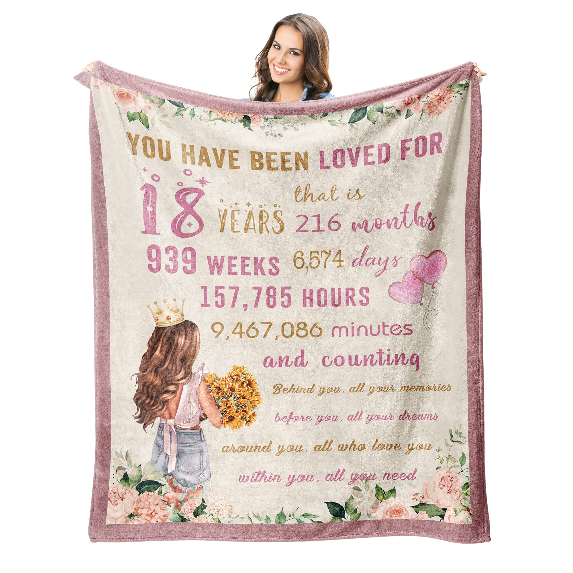 18th Birthday Gifts Ideas for Girls-Girls 18th Birthday Decor Blanket ...