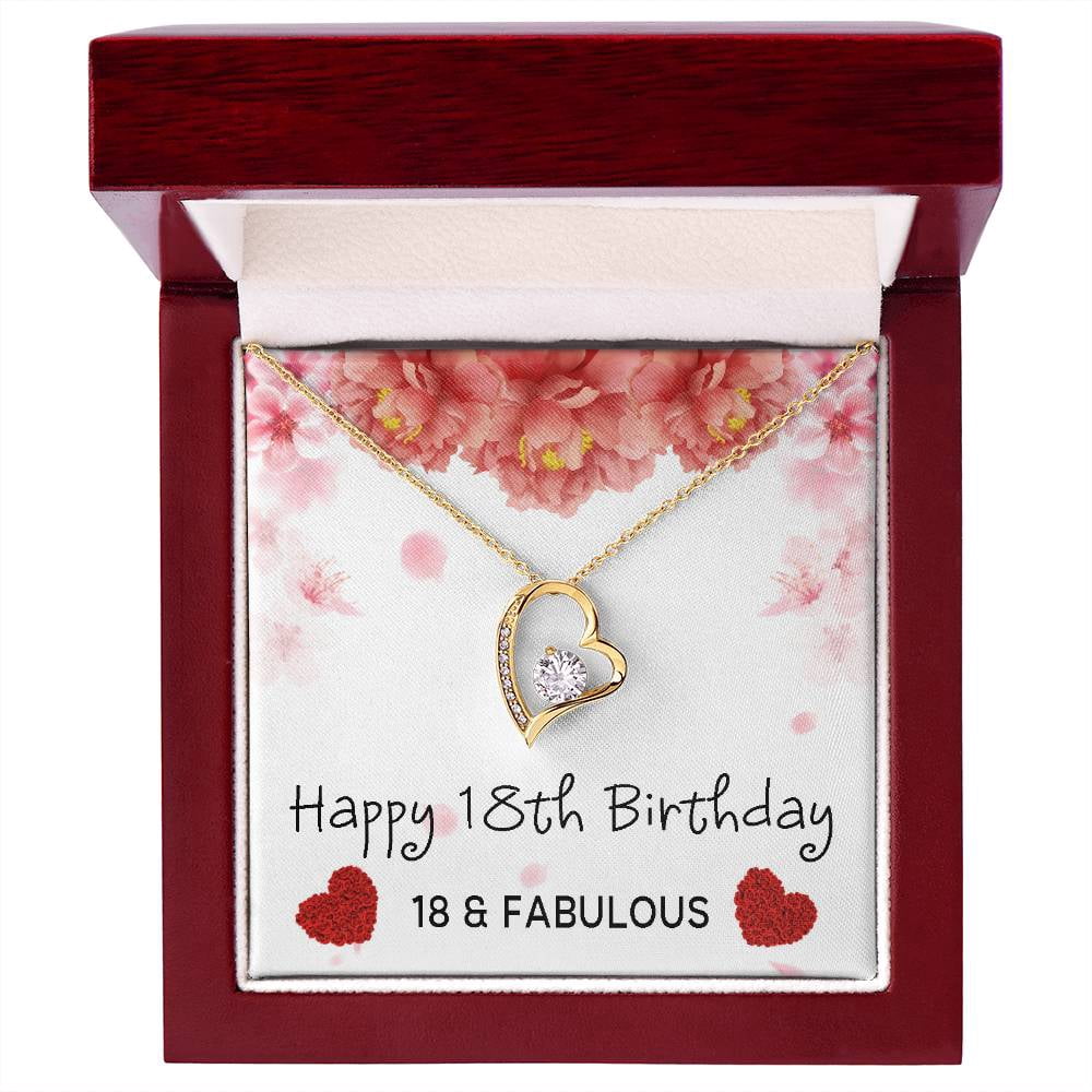 18th Birthday Gifts for Women - 18 & Fabulous Necklace for Her 18 Years ...