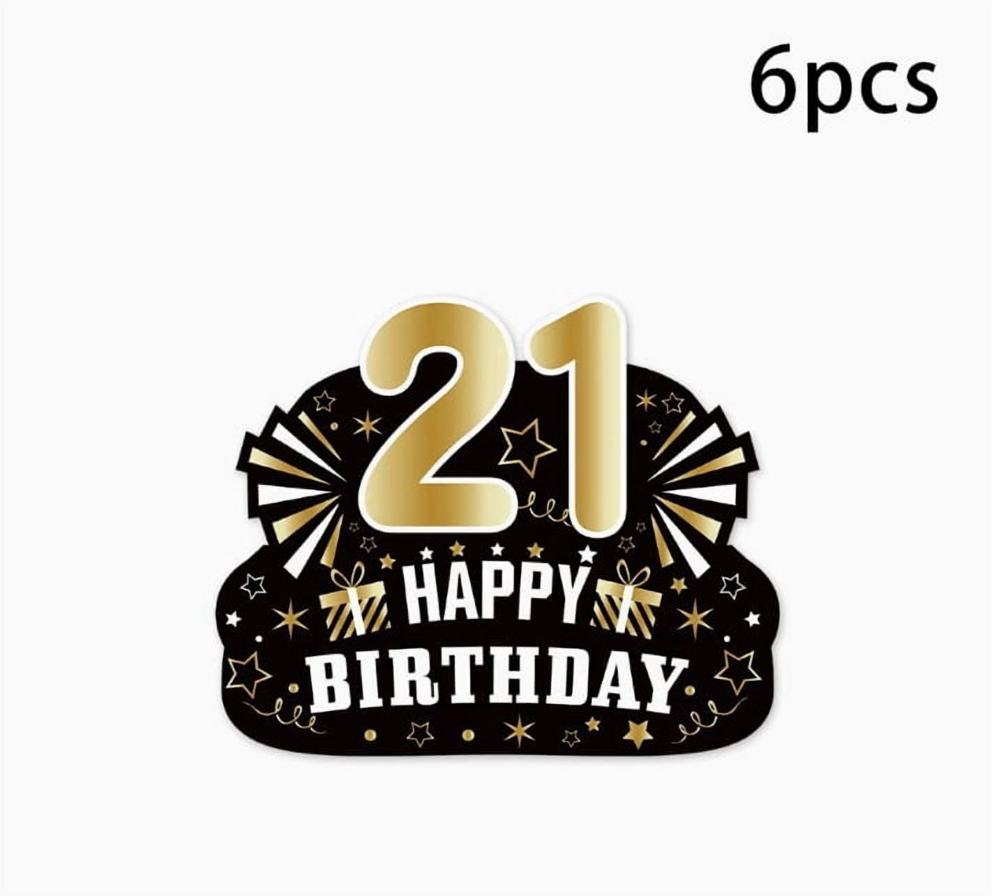 18th Birthday Party Paper Hats - Black Gold Set for Adults & Kids ...
