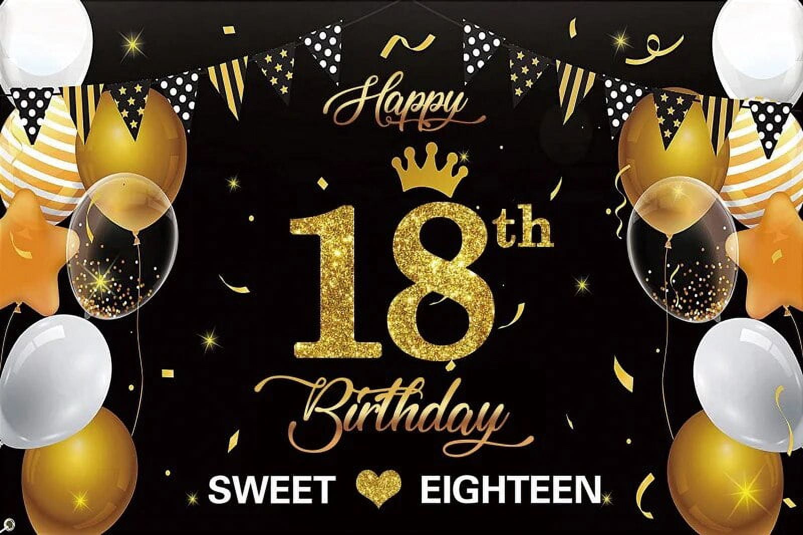 18th Birthday Photo Backgrounds Glitter Photography Backdrops ...