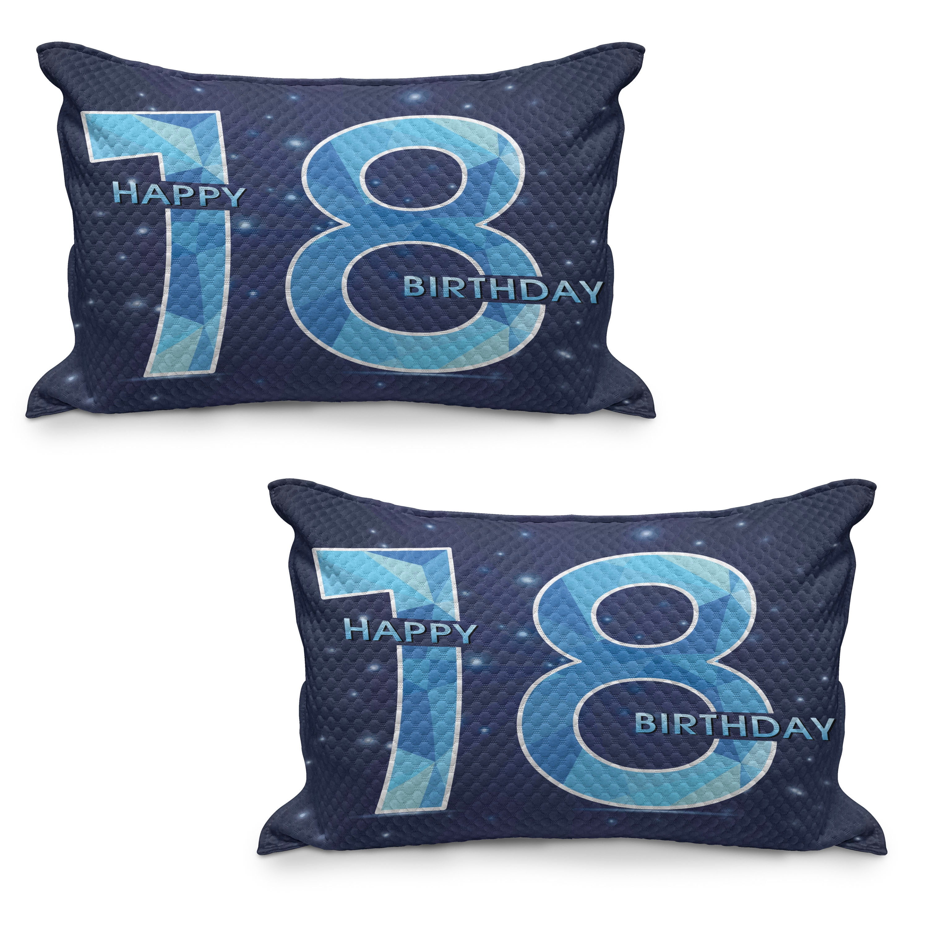 18th Birthday Quilted Pillowcover Set of 2, 18 Years Birthday with ... 18th Birthday Quilted Pillowcover Set of 2, 18 Years Birthday with ...