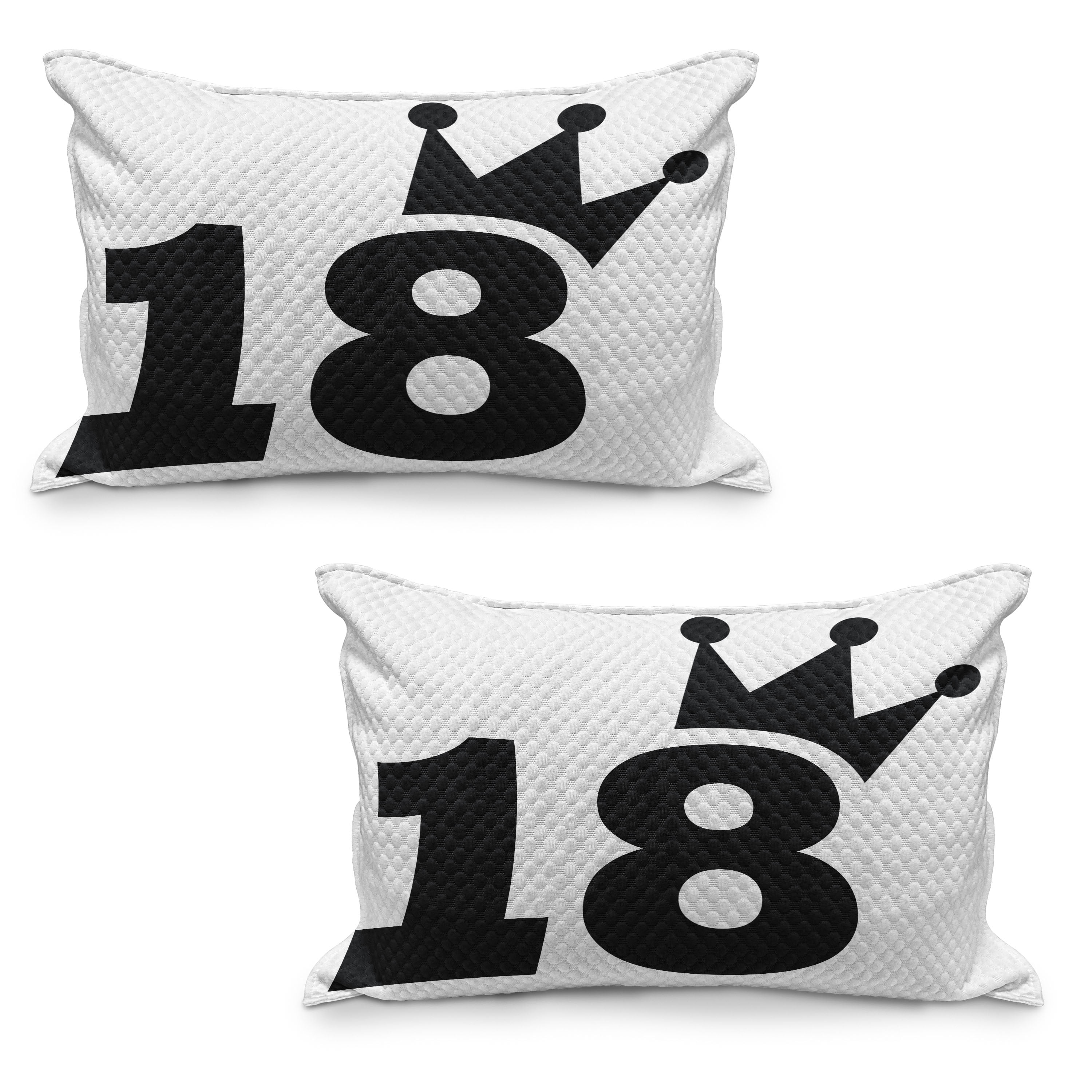 18th Birthday Quilted Pillowcover Set of 2, Cartoon Soccer Jersey Seem ... 18th Birthday Quilted Pillowcover Set of 2, Cartoon Soccer Jersey Seem ...
