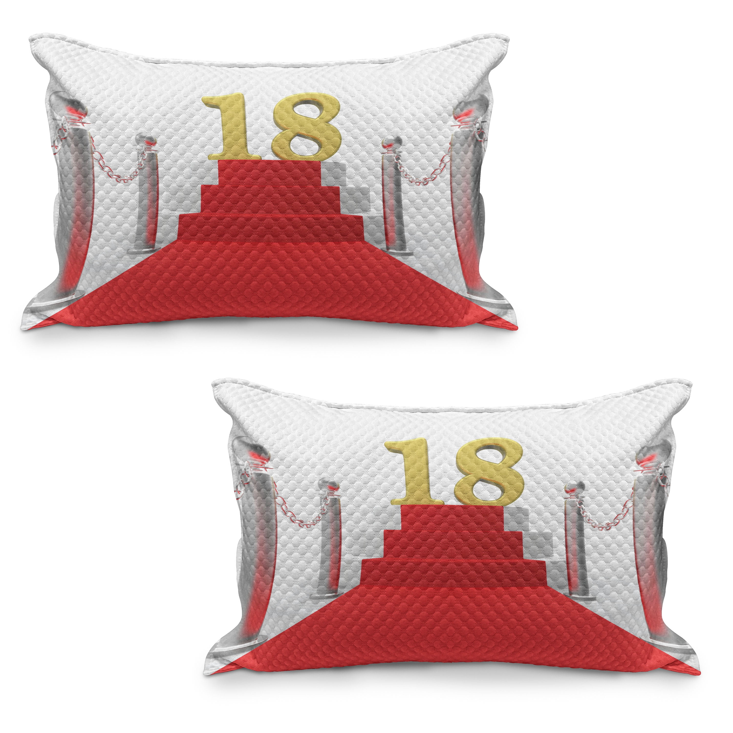 18th Birthday Quilted Pillowcover Set of 2, Hollywood Greeting for a 18 ... 18th Birthday Quilted Pillowcover Set of 2, Hollywood Greeting for a 18 ...