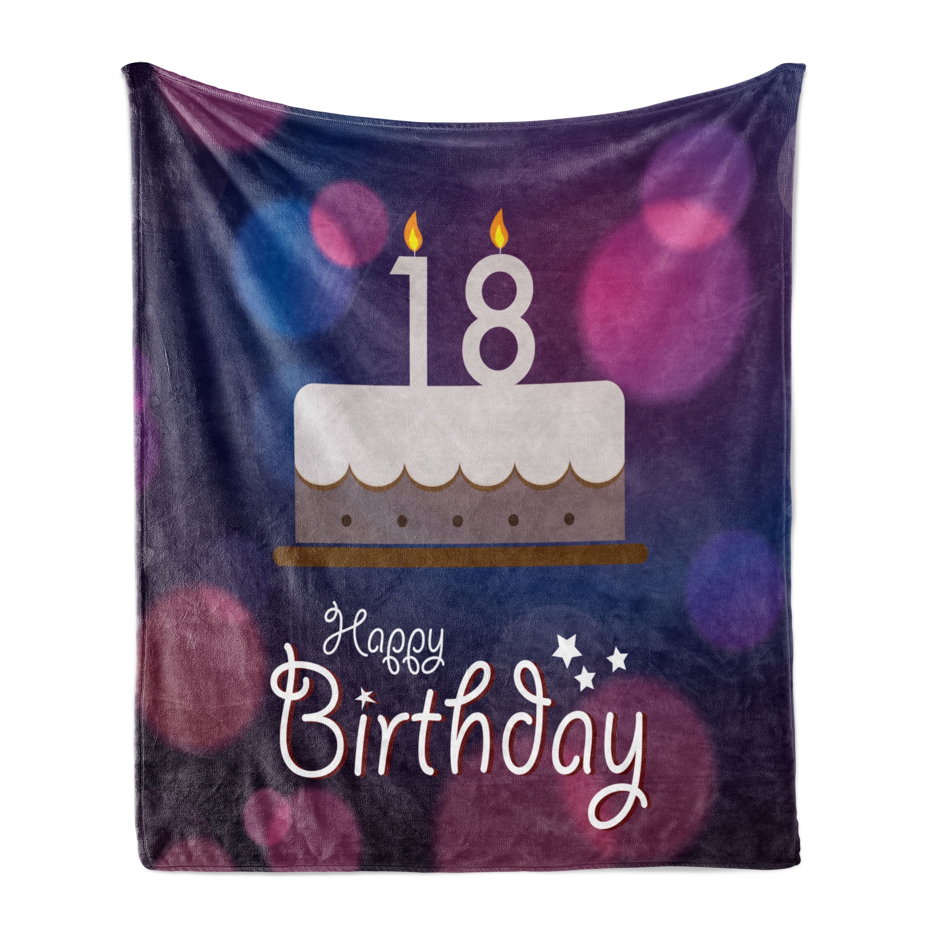 18th Birthday Soft Flannel Fleece Throw Blanket, Cartoon Birthday Party ...