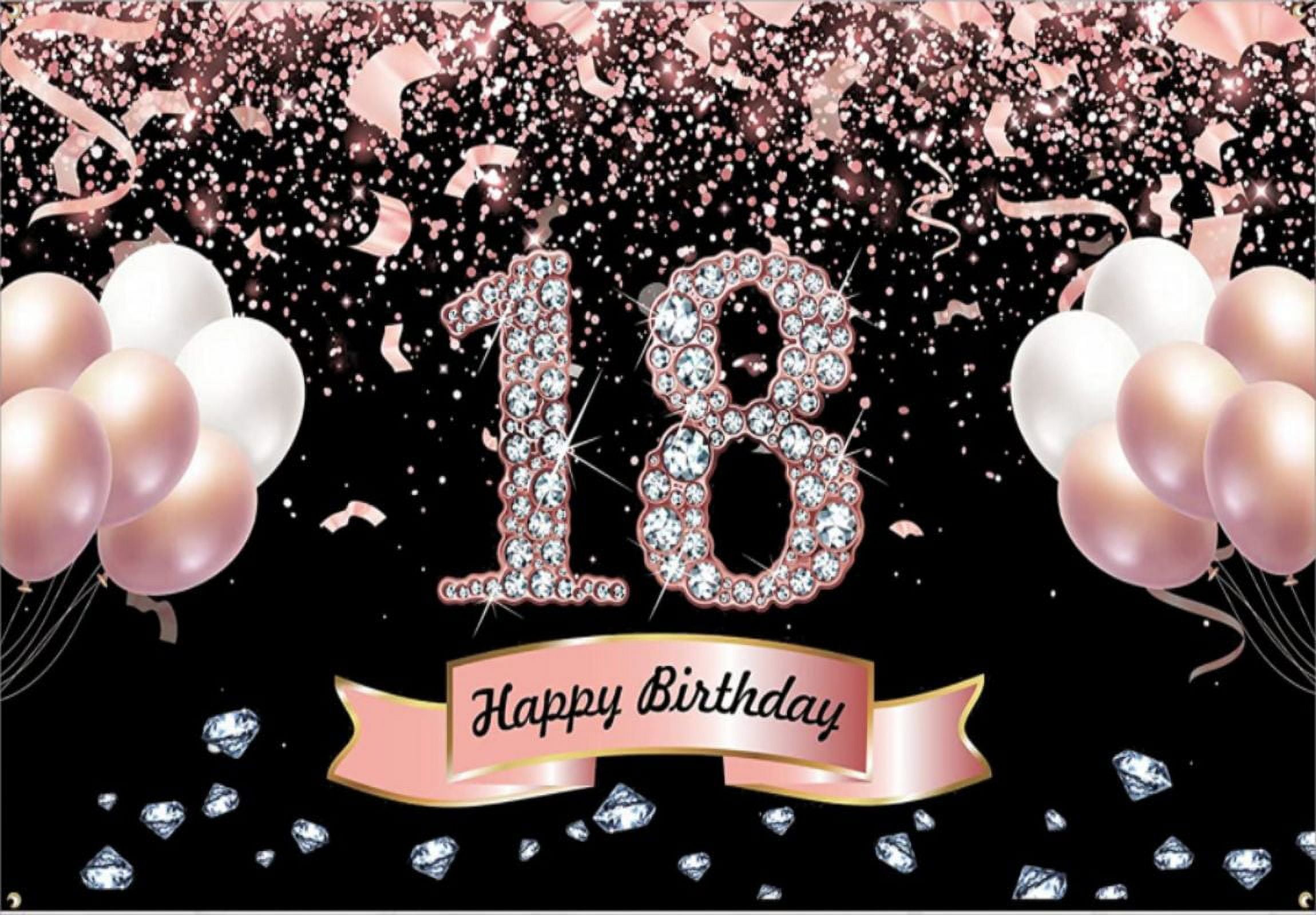 18th Birthday ration Background Banner Happy 18th Birthday Golden ...