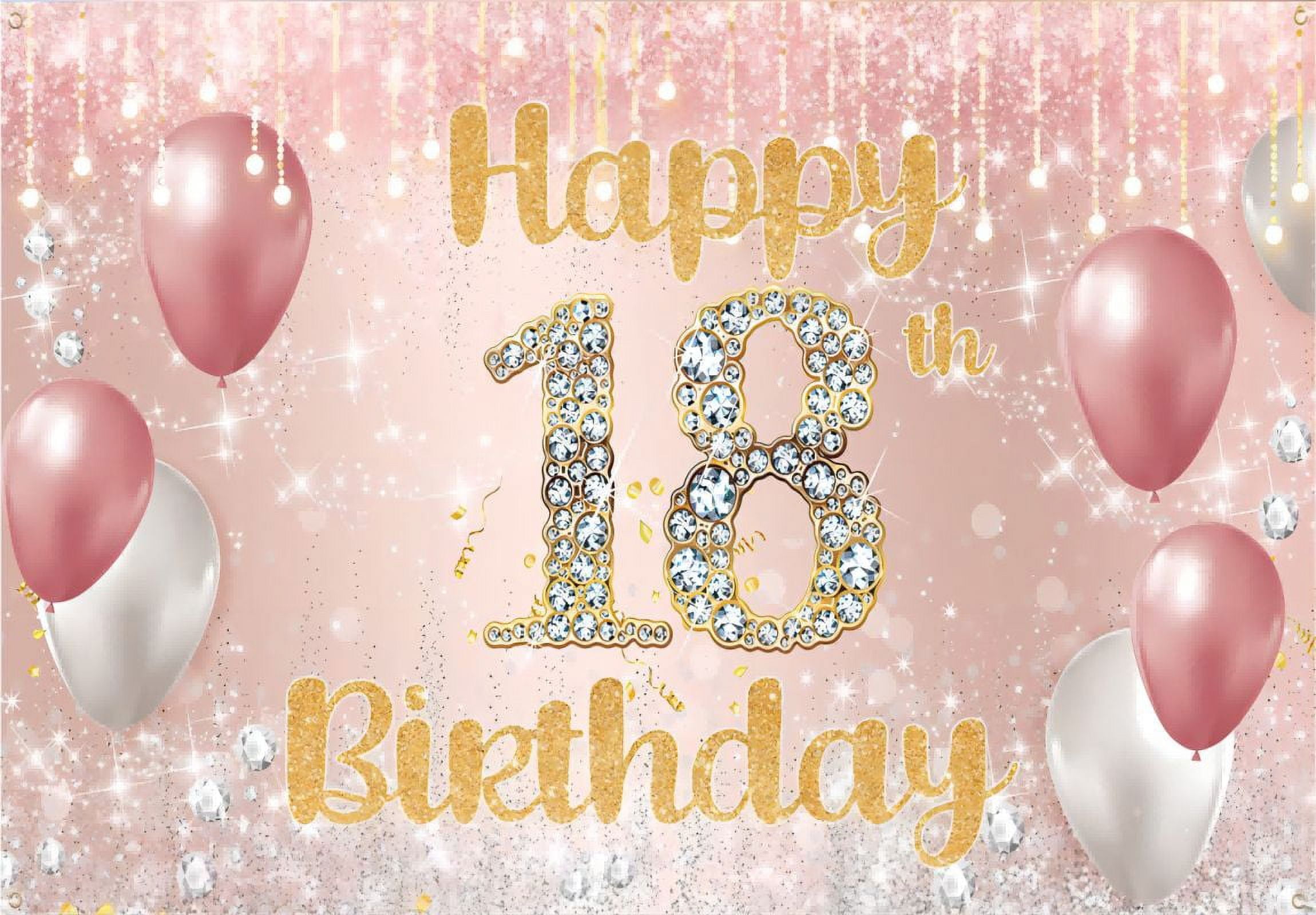 18th Birthday ration Background Banner Happy 18th Birthday Golden ...