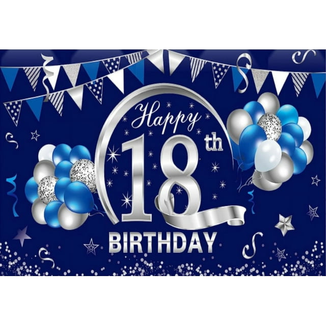 18th Birthday rations Backdrop Banner Pink Rose Gold Happy 18th ...