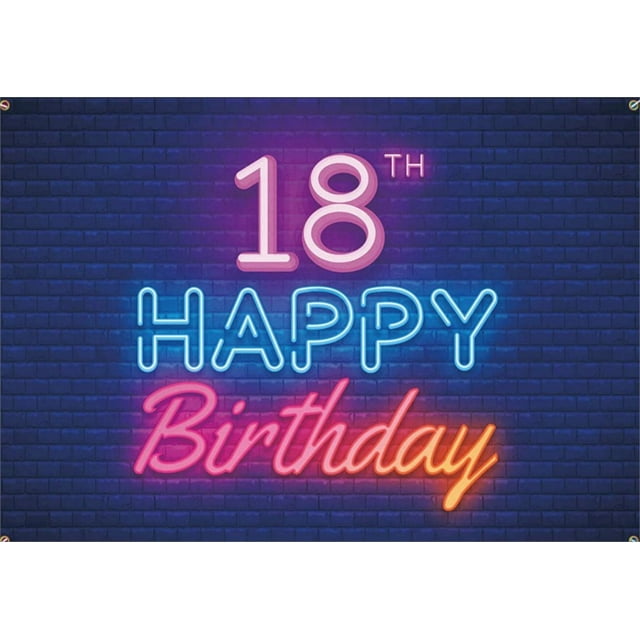 18th Birthday rations Backdrop Banner Pink Rose Gold Happy 18th ...