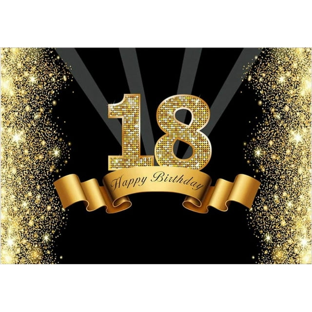 18th Birthday rations Backdrop Banner Pink Rose Gold Happy 18th ...