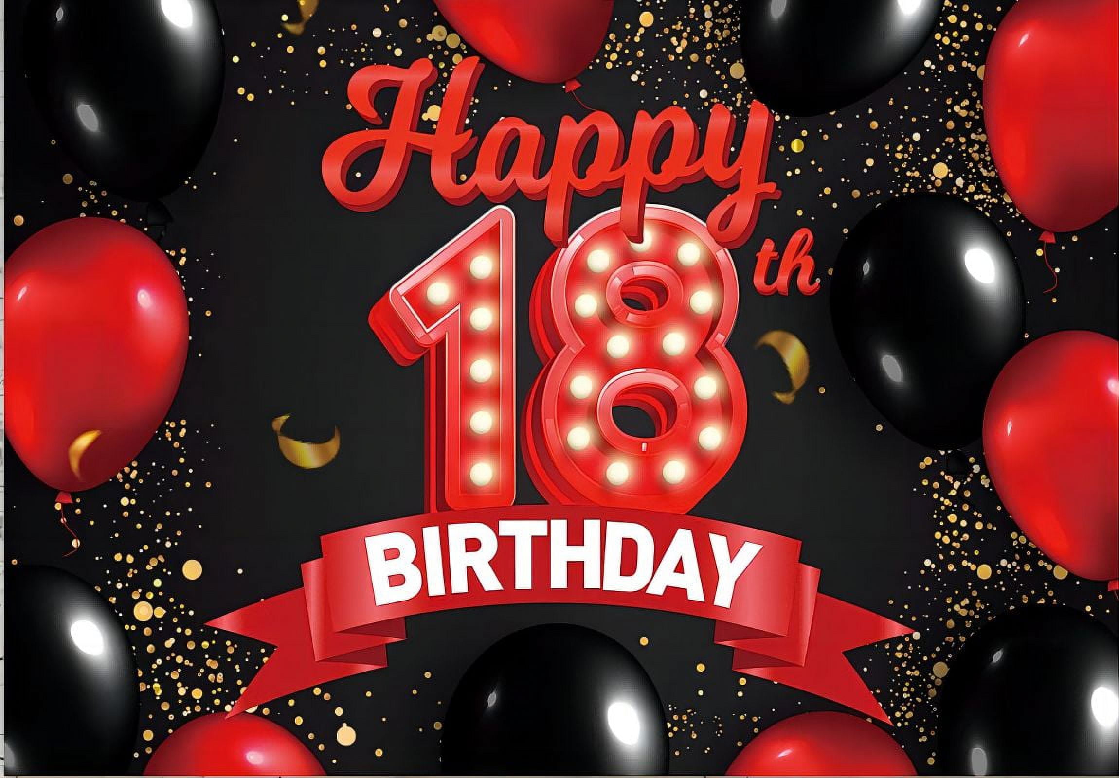 18th Birthday rations Rose Gold Happy 18th Birthday Backdrop Banner ...