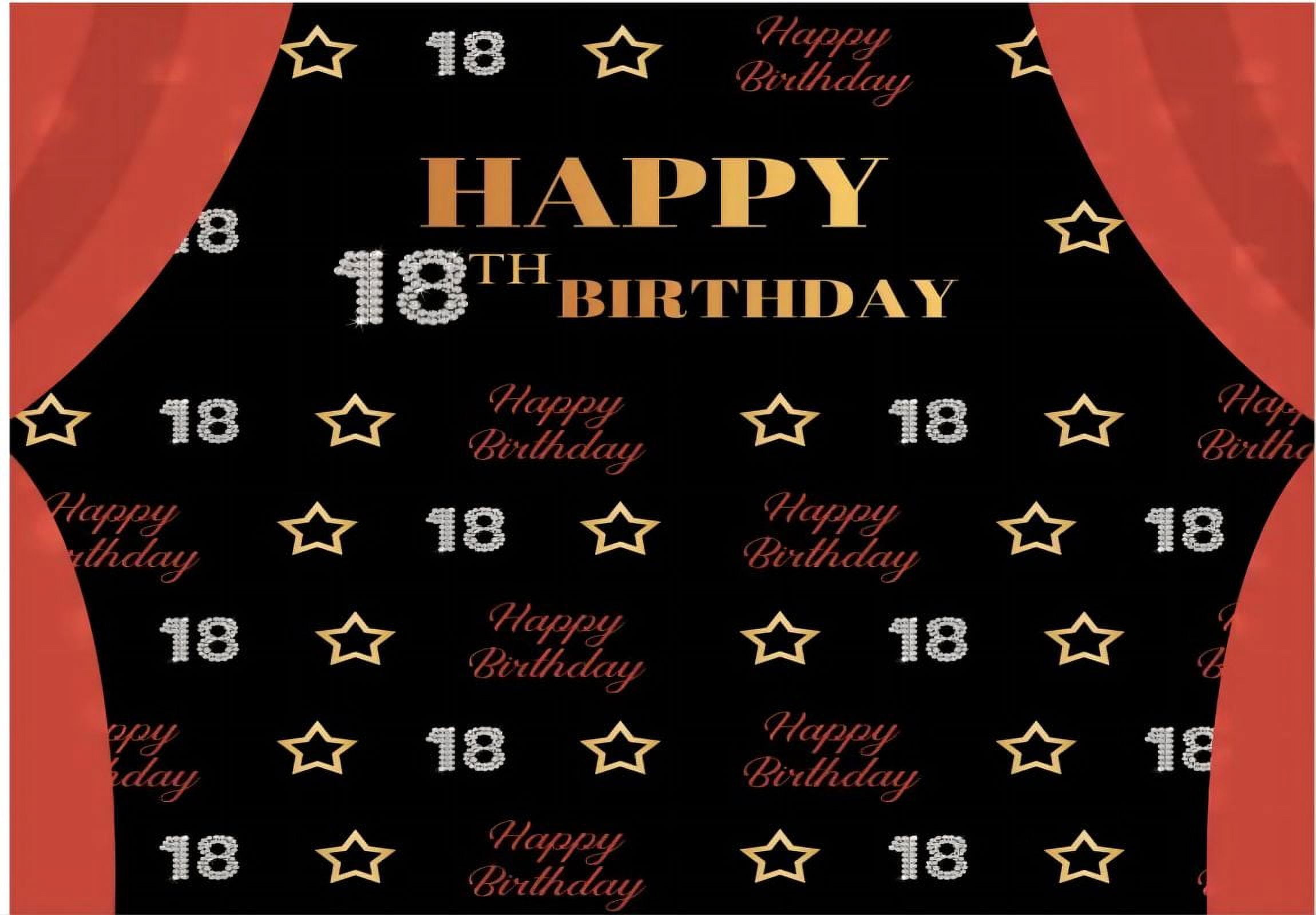 18th Birthday rations Rose Gold Happy 18th Birthday Backdrop Banner ...