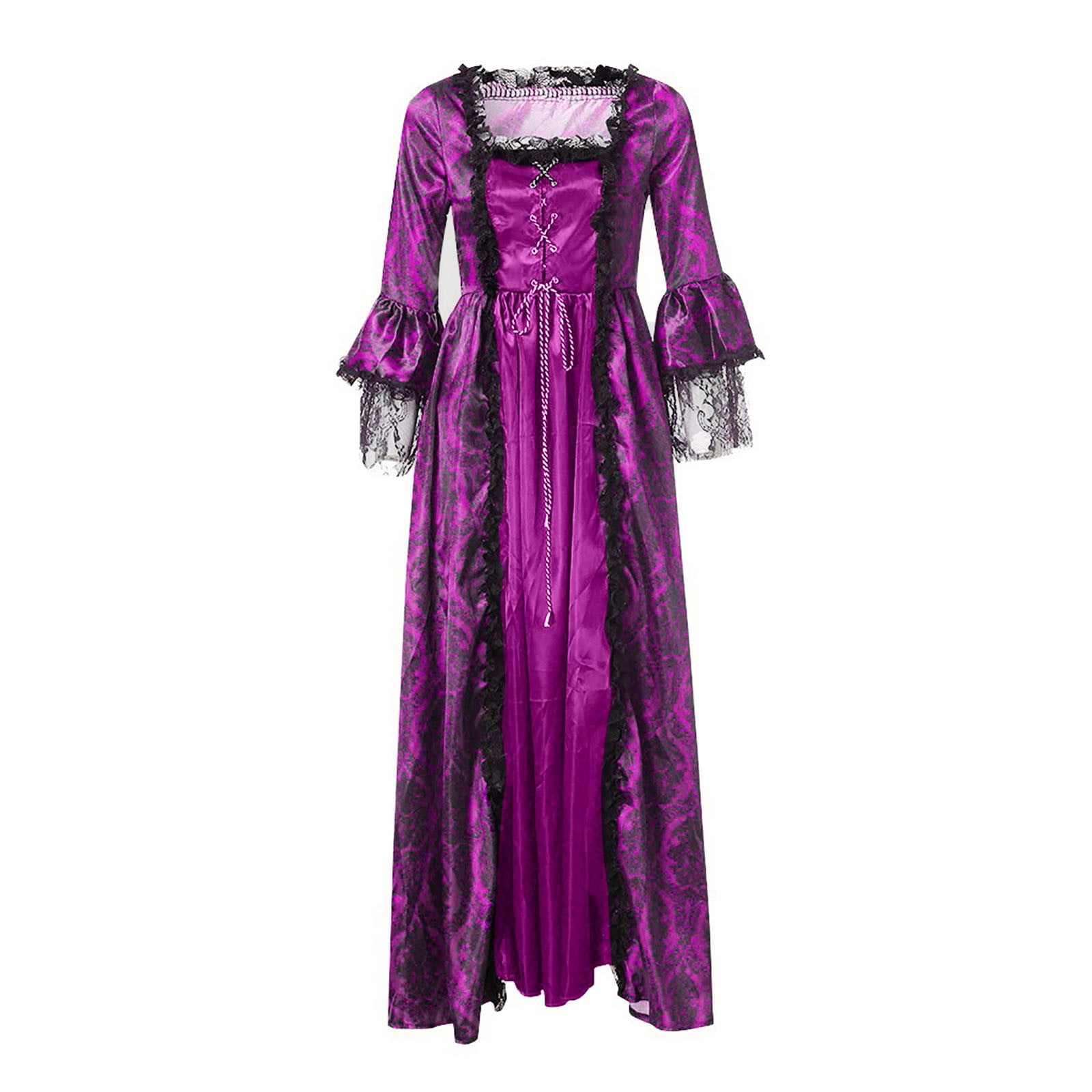 18th Century Women's Ball Gown Costumes Retro Lace Long Sleeve Gothic ...