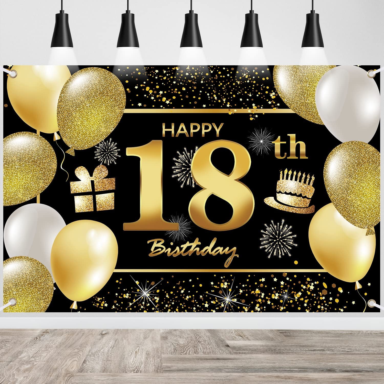 18th Happy Birthday Banner and Decorations AFN1for Men - Party Backdrop - Walmart.com
