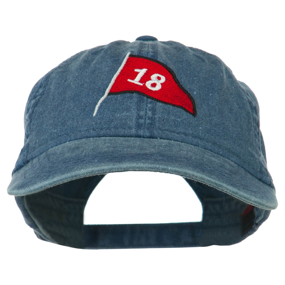 18th Hole Flag for Golf Embroidered Washed Cap - Navy OSFM - Walmart.com