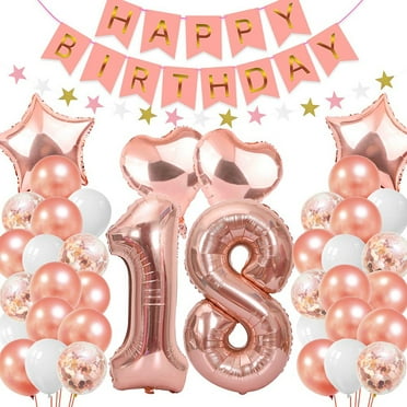 18th birthday rose gold birthday decoration 18th rose gold and pink ...