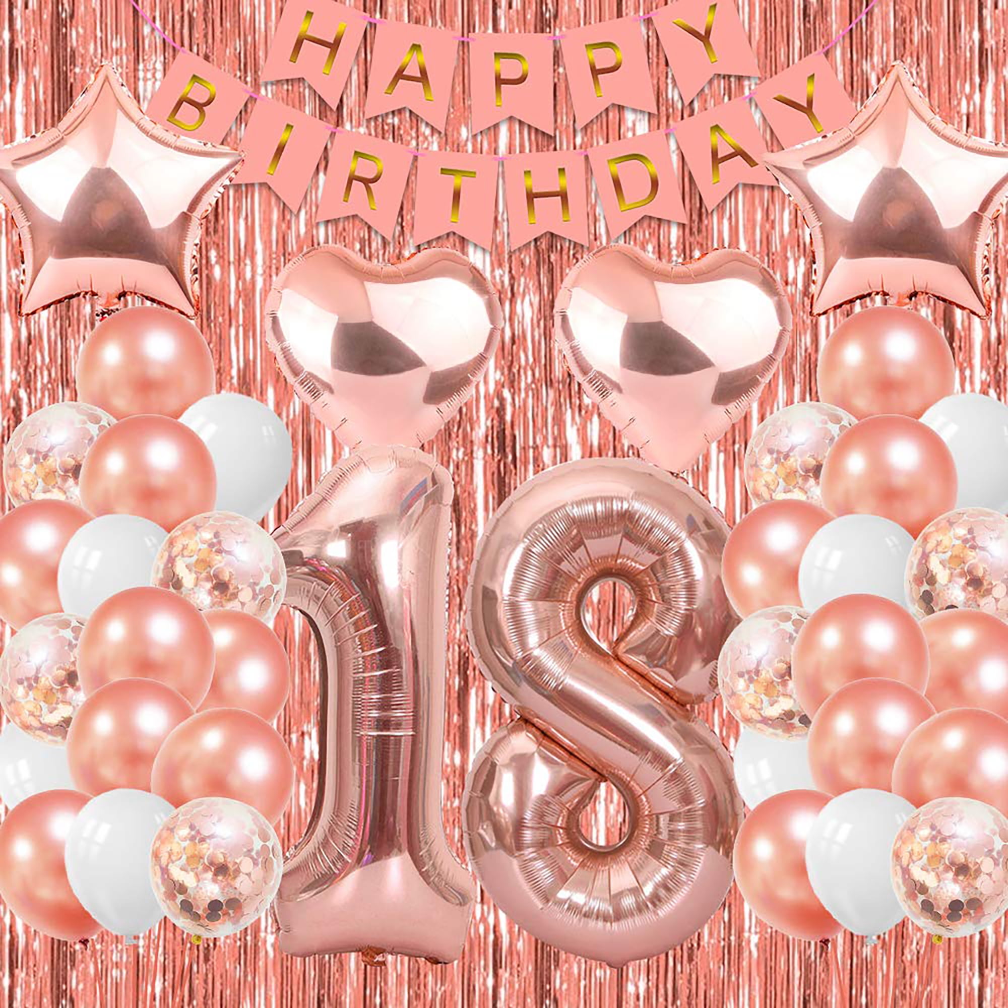 18th birthday rose gold birthday decoration 18th rose gold and pink ...