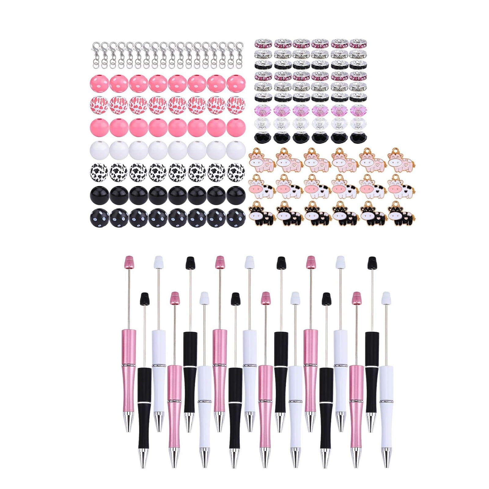 18x Pen Making Kits Cute Cow Beadable Pens Kits Beadable Ballpoint Pen ...