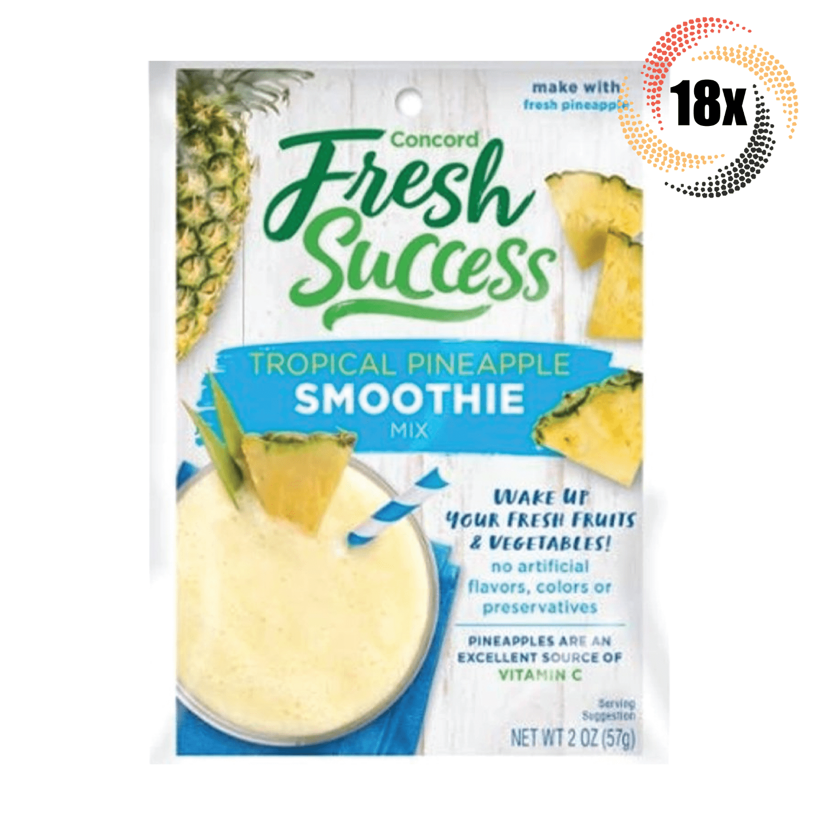 18x Packs Concord Fresh Success Tropical Pineapple Smoothie Drink Mix ...