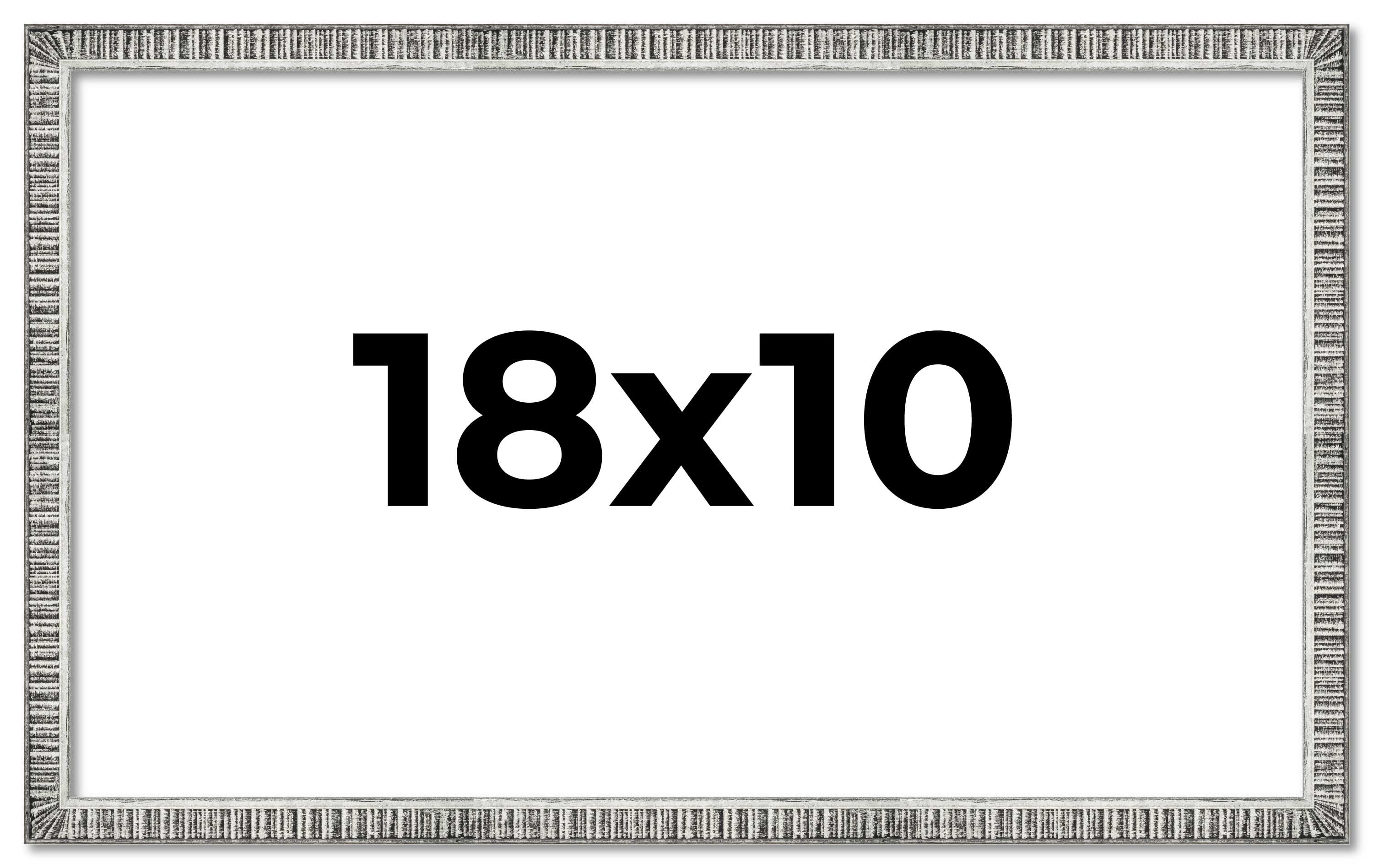 18x10 Frame Silver Grey Distressed Solid Wood Picture Frame | 0.75 Inch ...