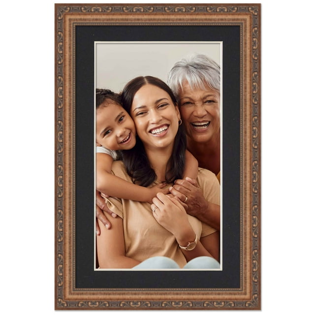 17x24 Frame with Mat - Antique Gold 19x26 Frame Wood Made to Display ...