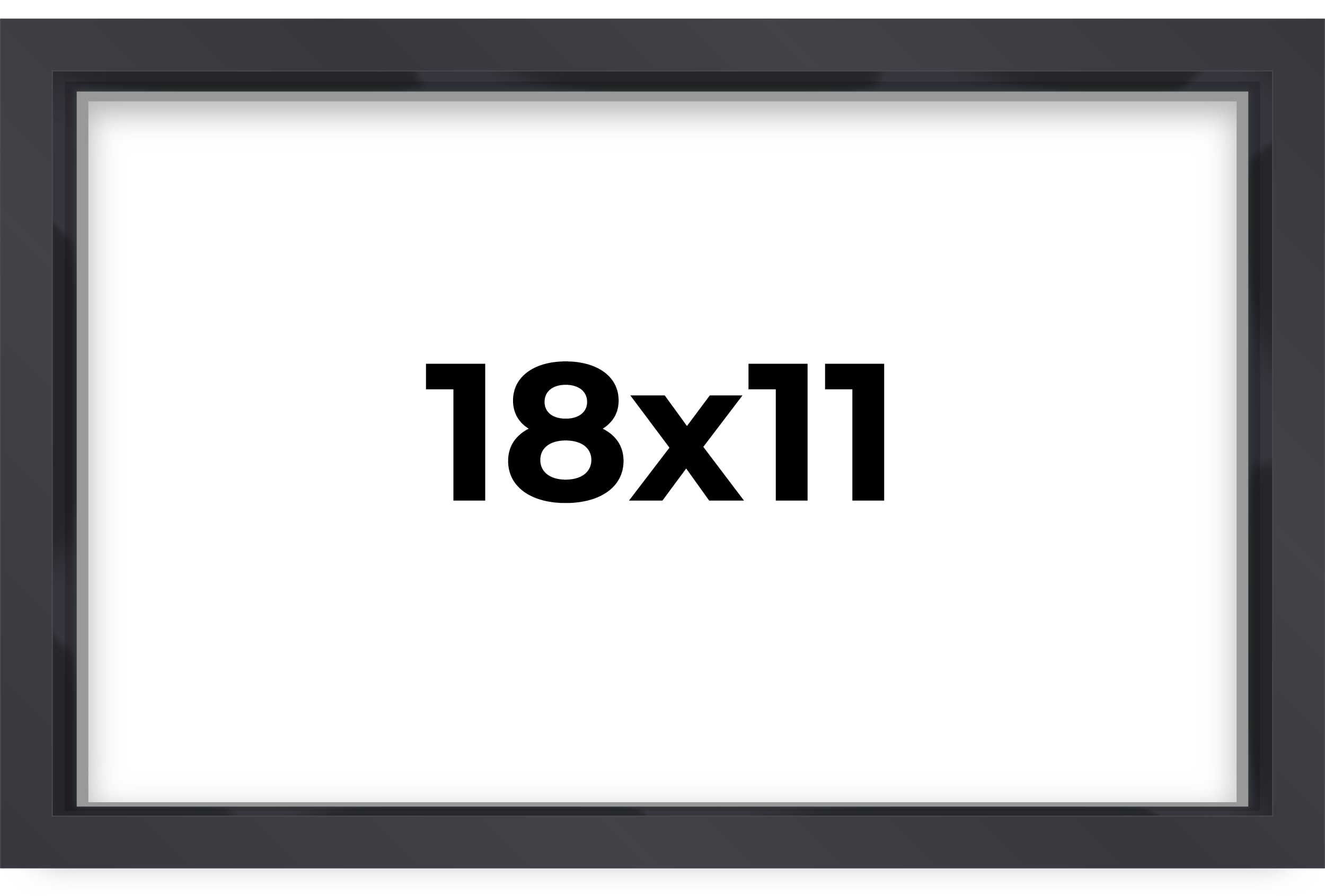 18x11 Black Shadowbox Frame - Interior Size 18x11 by 1 Inches - Made to ...
