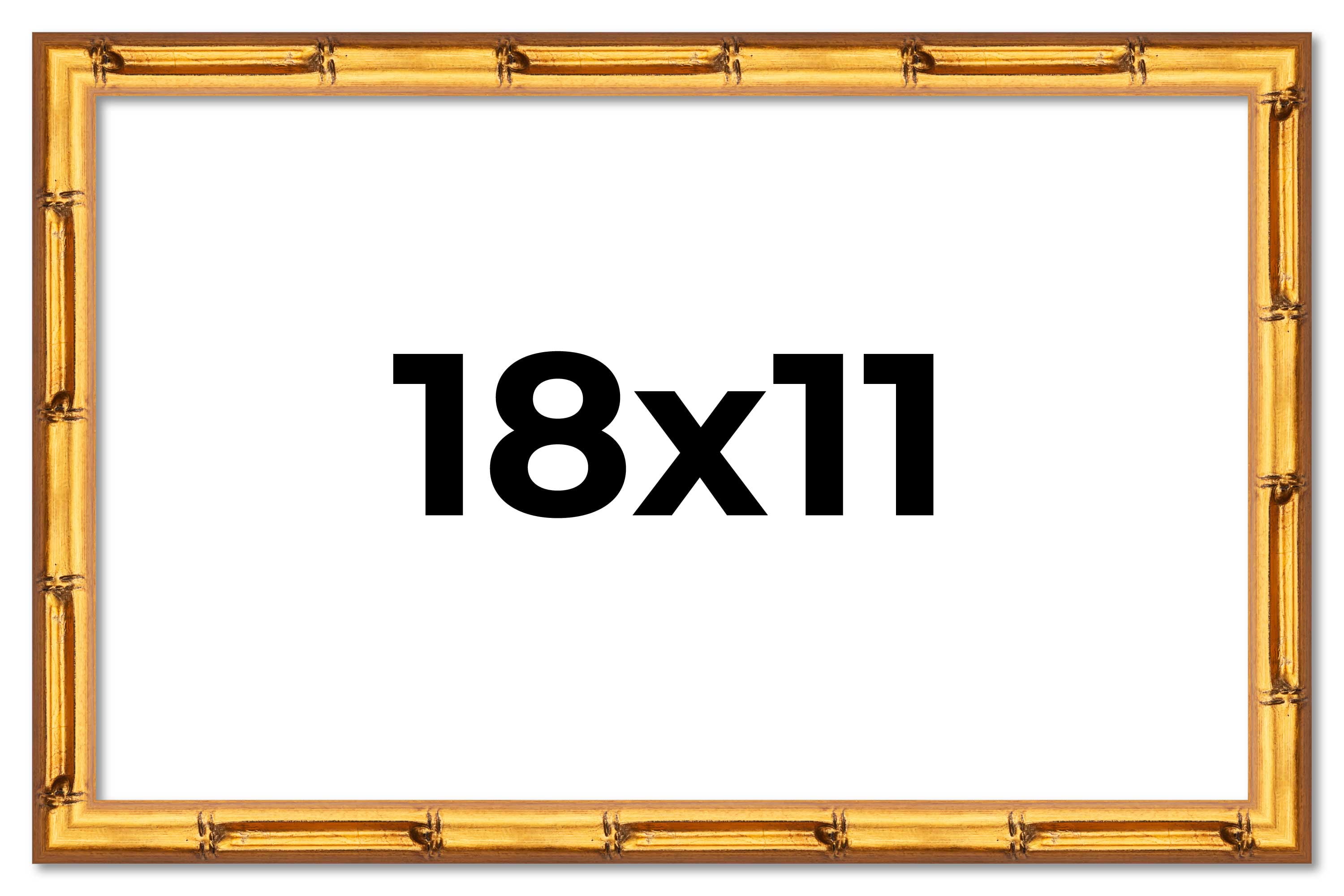 18x11 Frame Gold Bamboo Solid Wood Picture Frame | 1 Inch Moulding ...