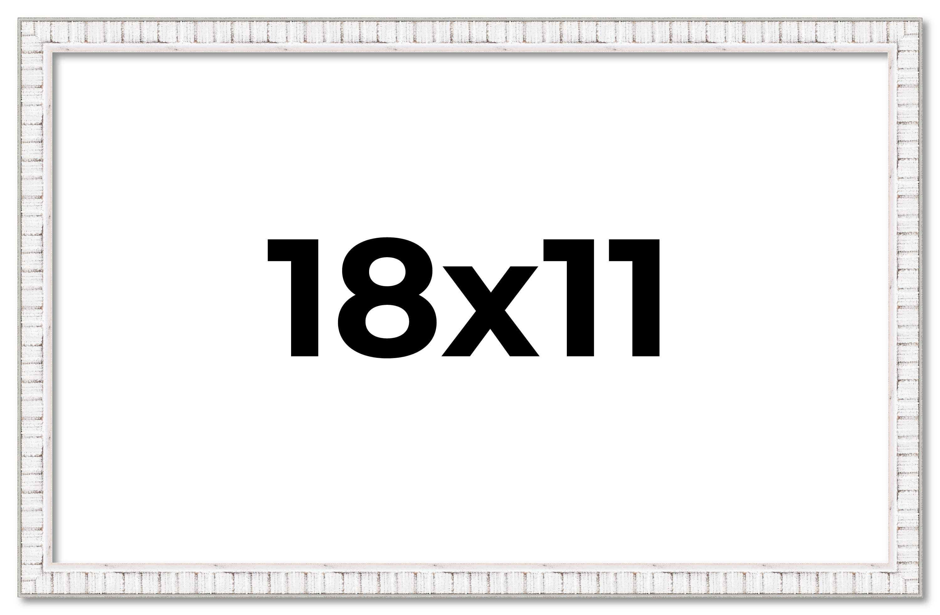 18x11 Frame White Scuffed Rustic Solid Wood Picture Frame | 0.75 Inch ...