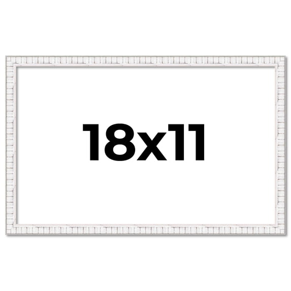 18x11 Frame White Scuffed Rustic Solid Wood Picture Frame | 0.75 Inch ...