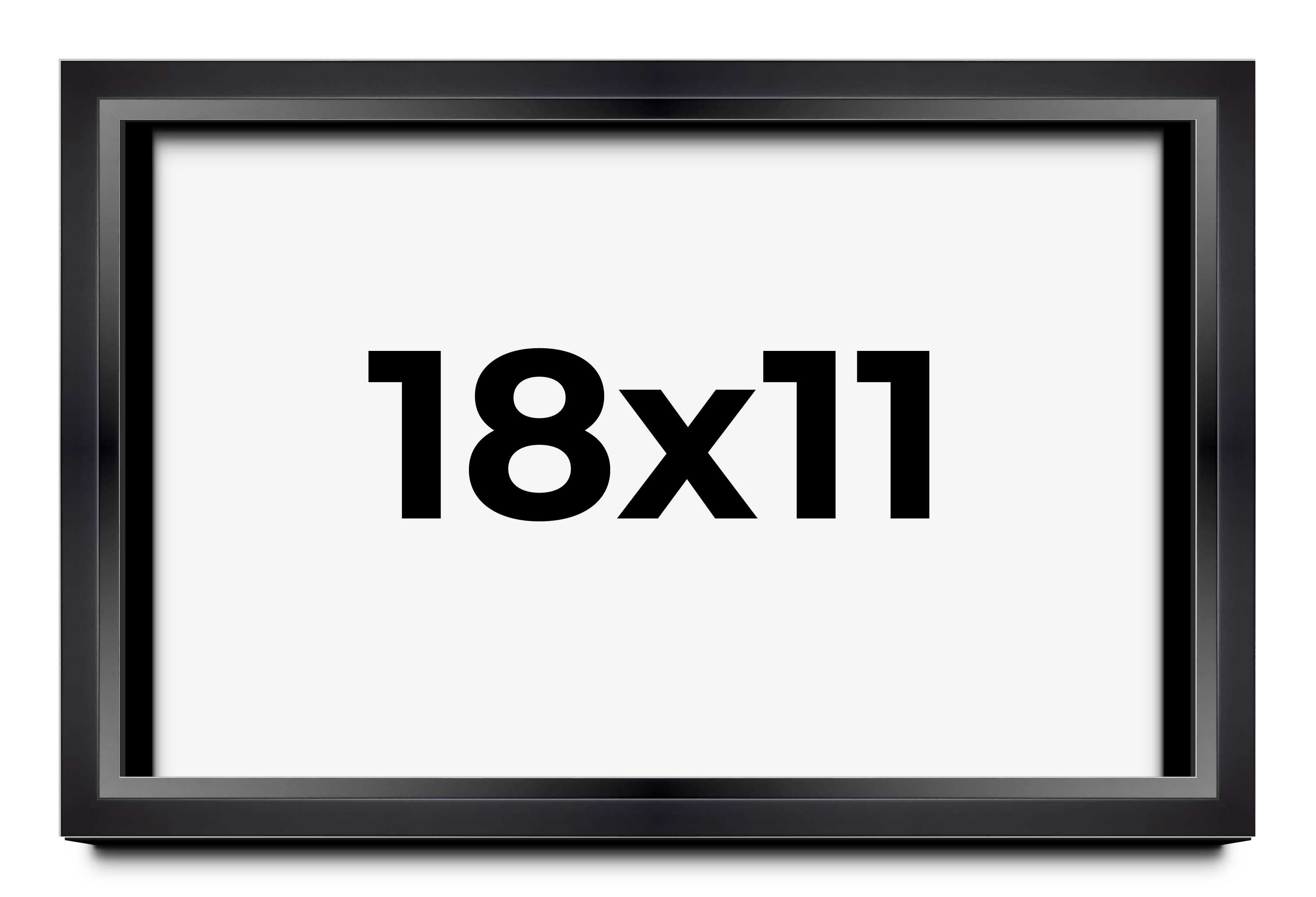 18x11 Shadow Box Frame Black | 1.25 inches Deep Real Wood Contemporary ...