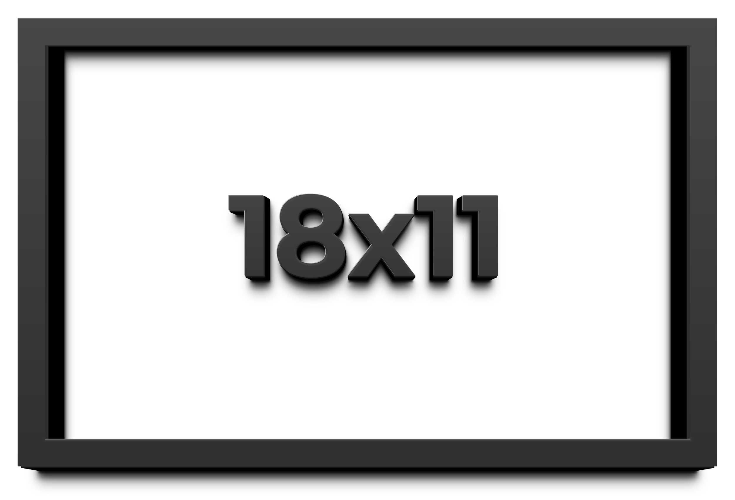 18x11 Shadow Box Frame Black | 2 Inches Deep Real Wood Contemporary ...