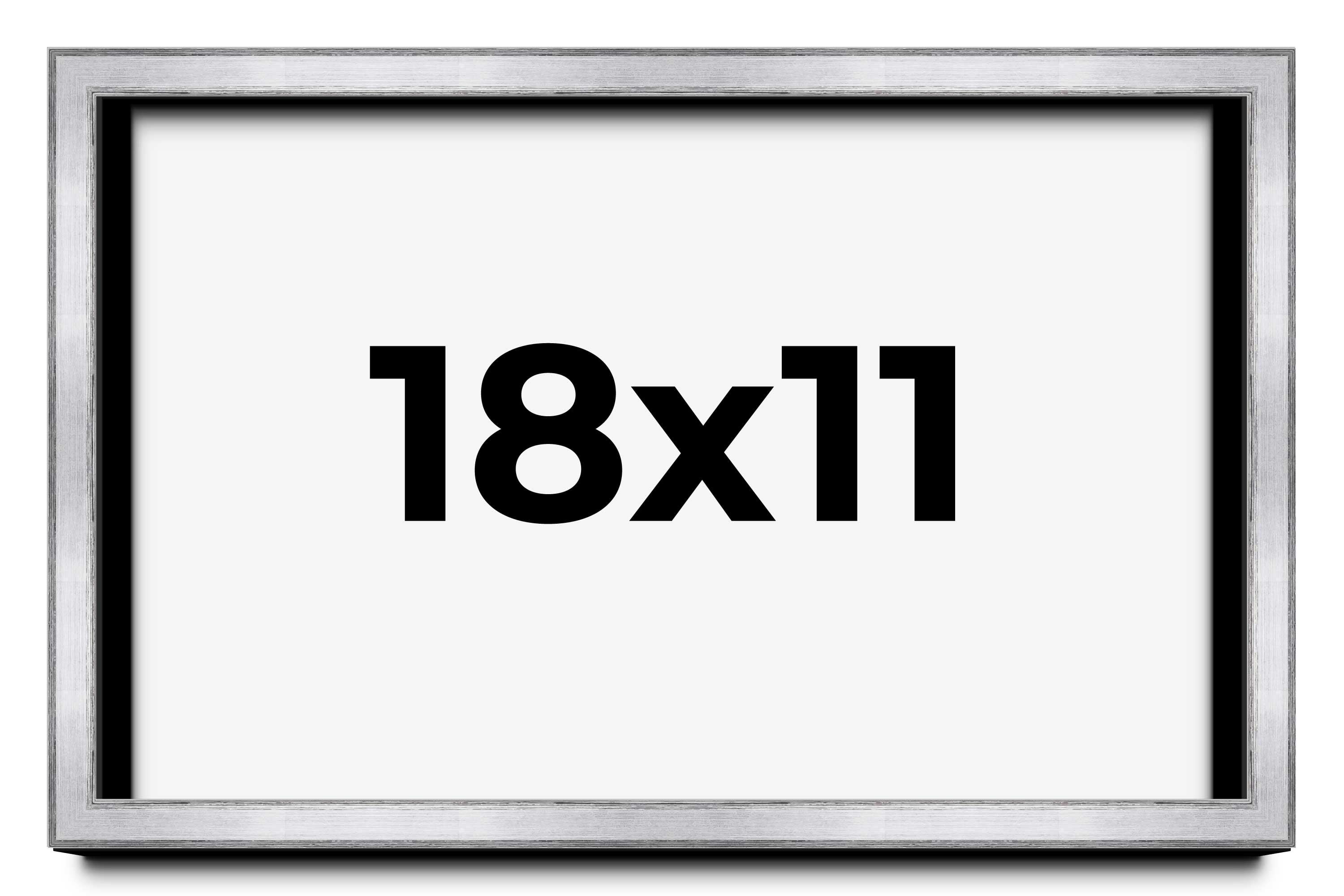 18x11 Shadow Box Frame Silver | 1.375 Inches Deep Real Wood ...