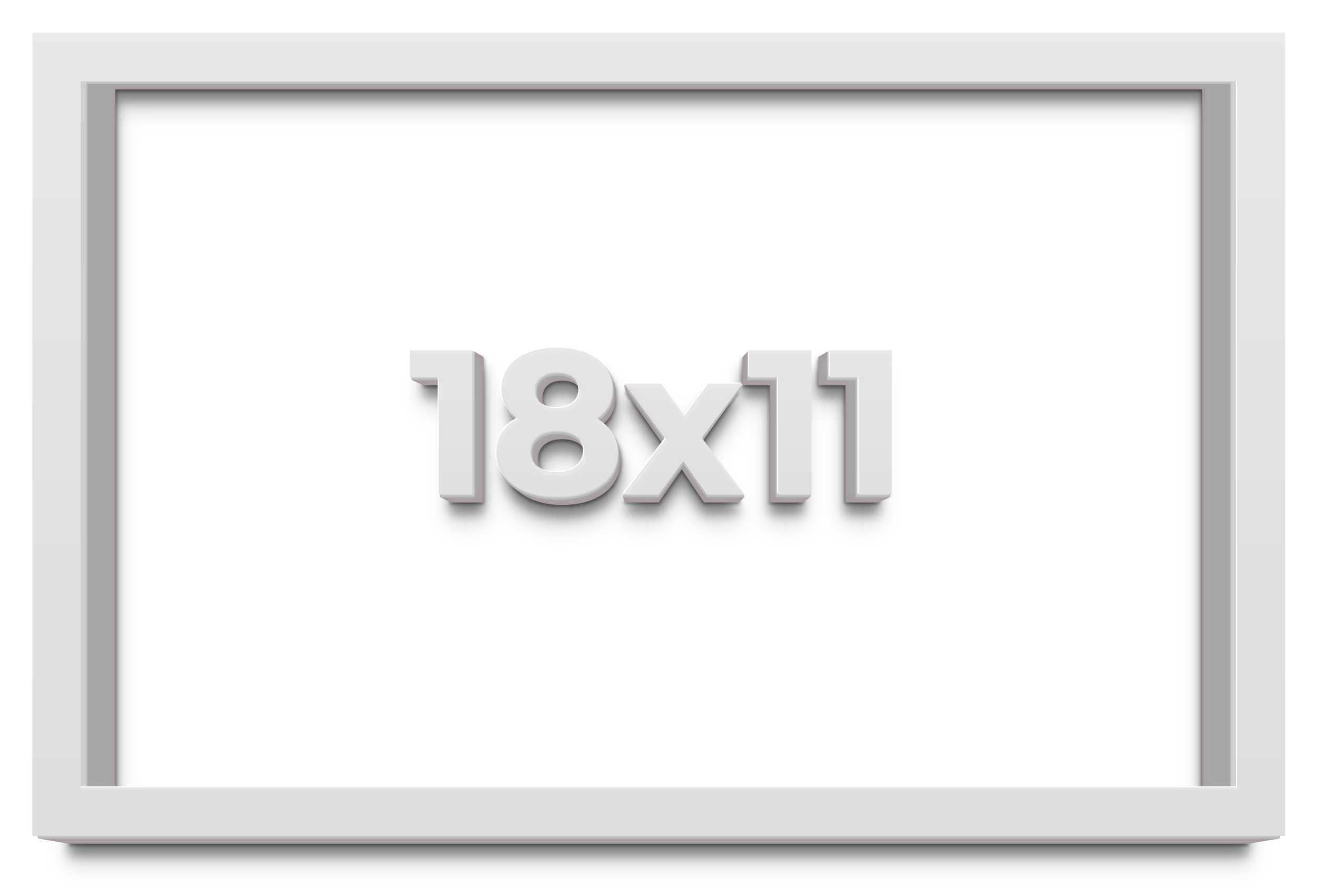 18x11 Shadow Box Frame White | 1 Inches Deep Real Wood Contemporary ...
