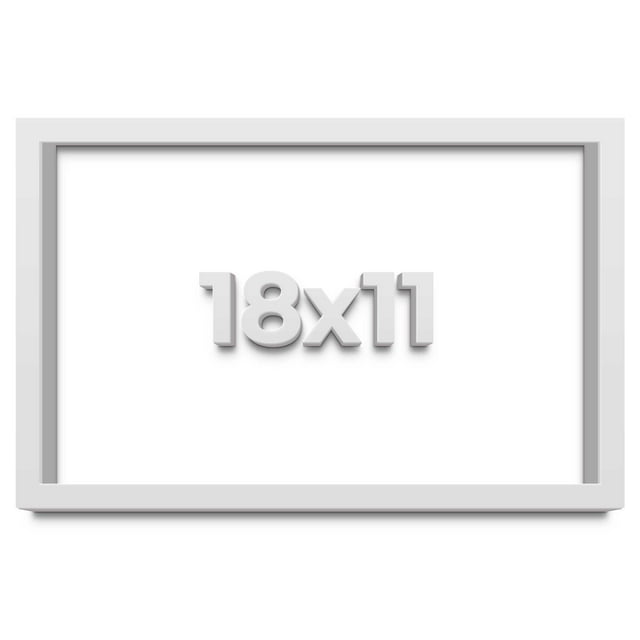 18x11 Shadow Box Frame White | 1 Inches Deep Real Wood Contemporary ...