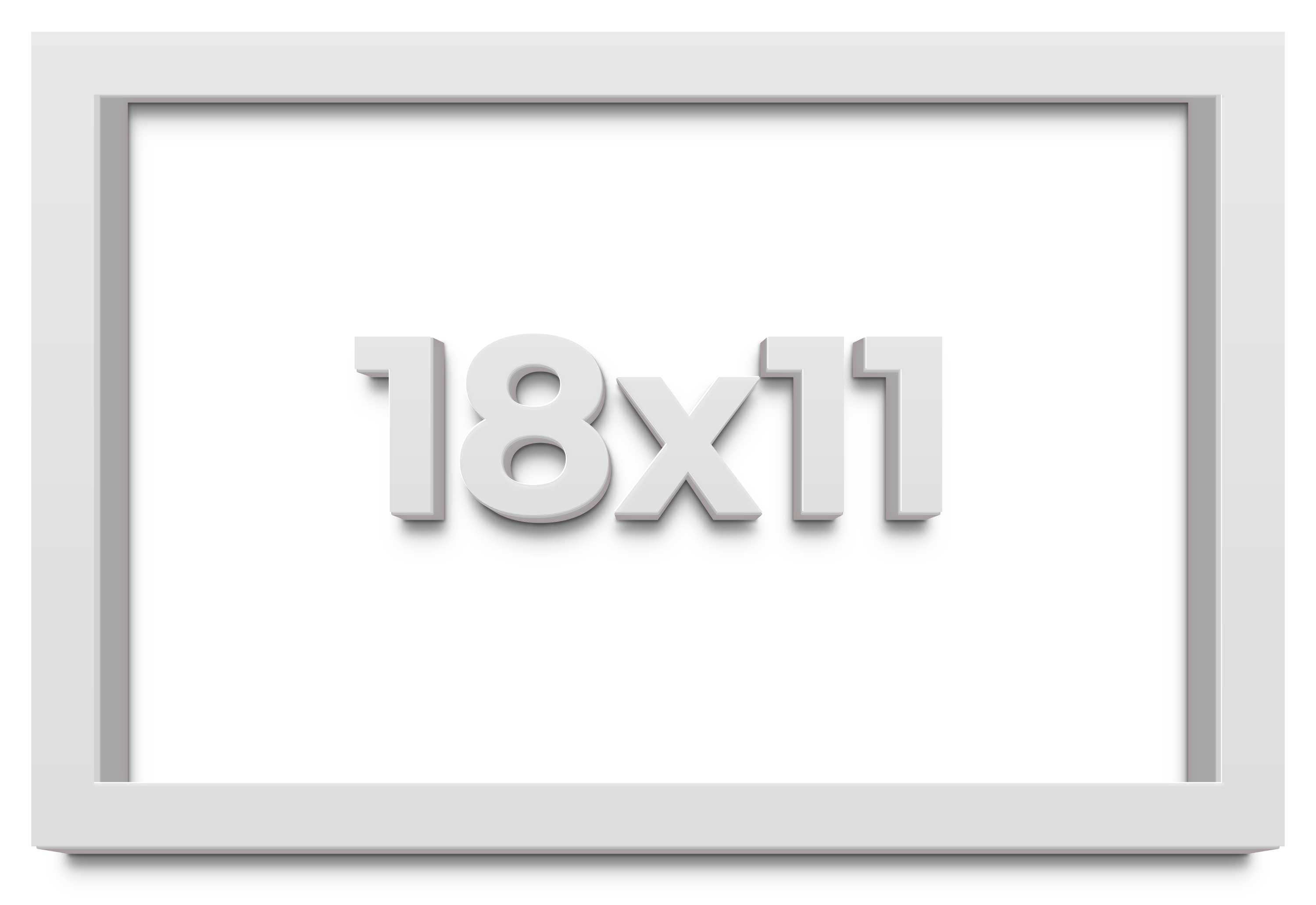 18x11 Shadow Box High Gloss White Display Frame | 1.625 Inches Deep | 1 ...