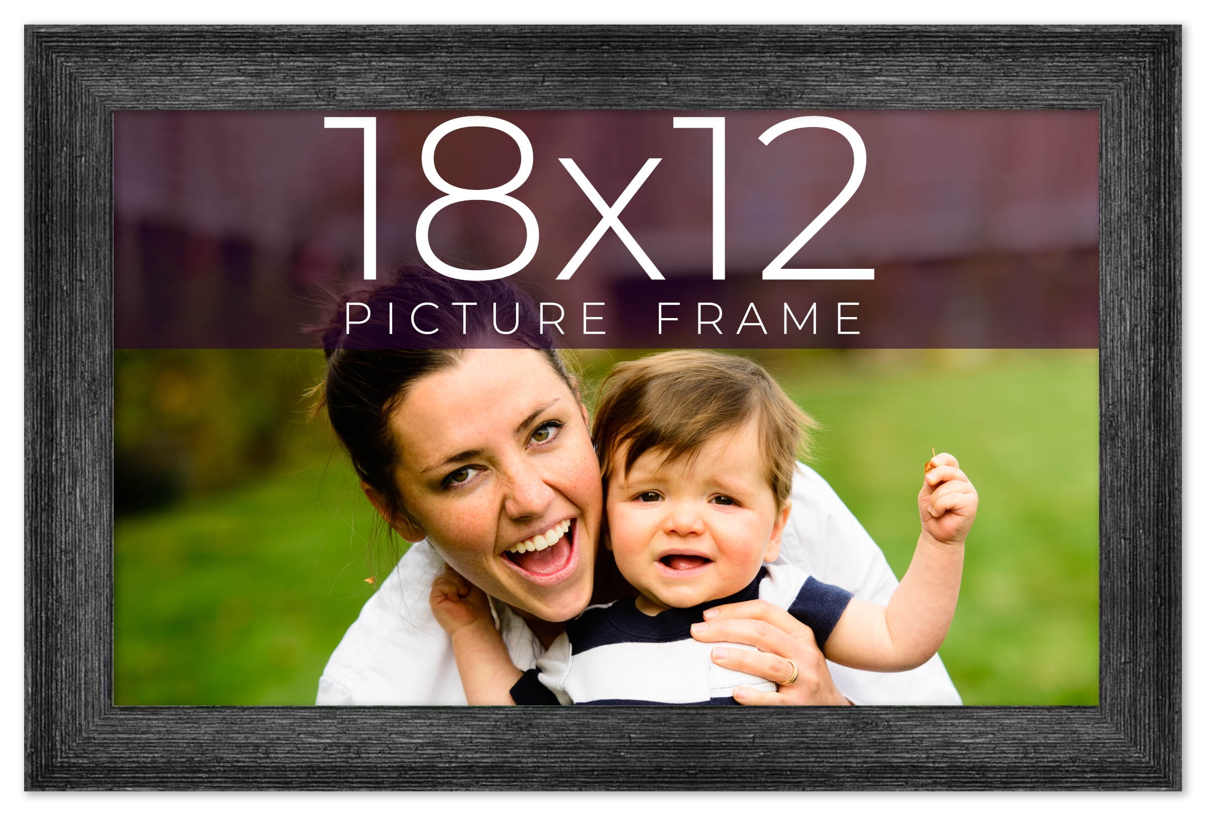 18x12 Frame Black Real Wood Picture Frame Width 1.5 inches | Interior ...