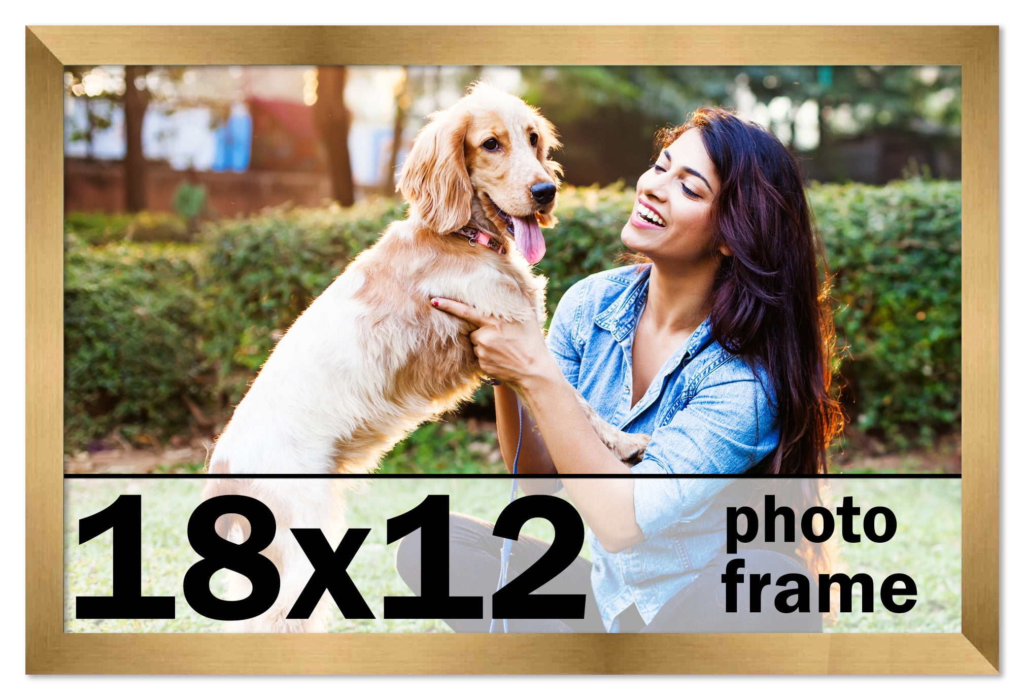 18x12 Frame Gold Bronze Modern Solid Wood Picture Frame | 0.75 Inch ...