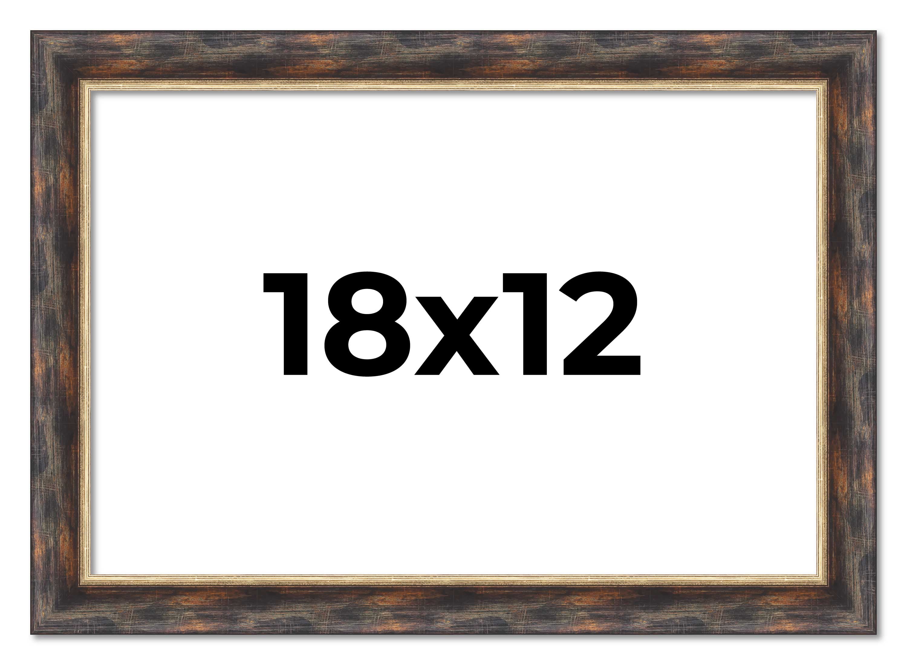 18x12 Frame Gold Real Wood Picture Frame Width 1.5 inches | Interior ...