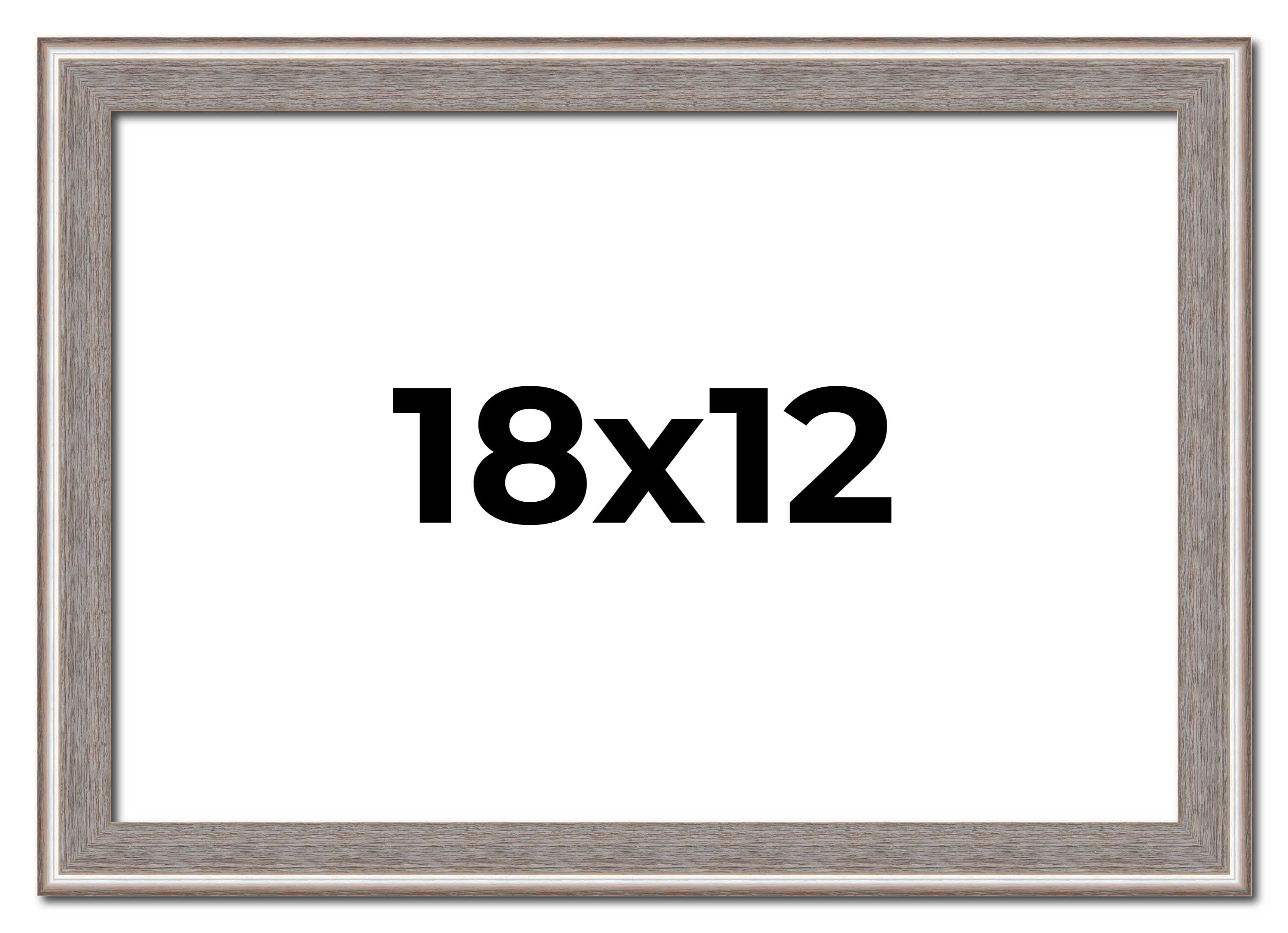 18x12 Frame Grey Real Wood Picture Frame Width 1.25 inches | Interior ...