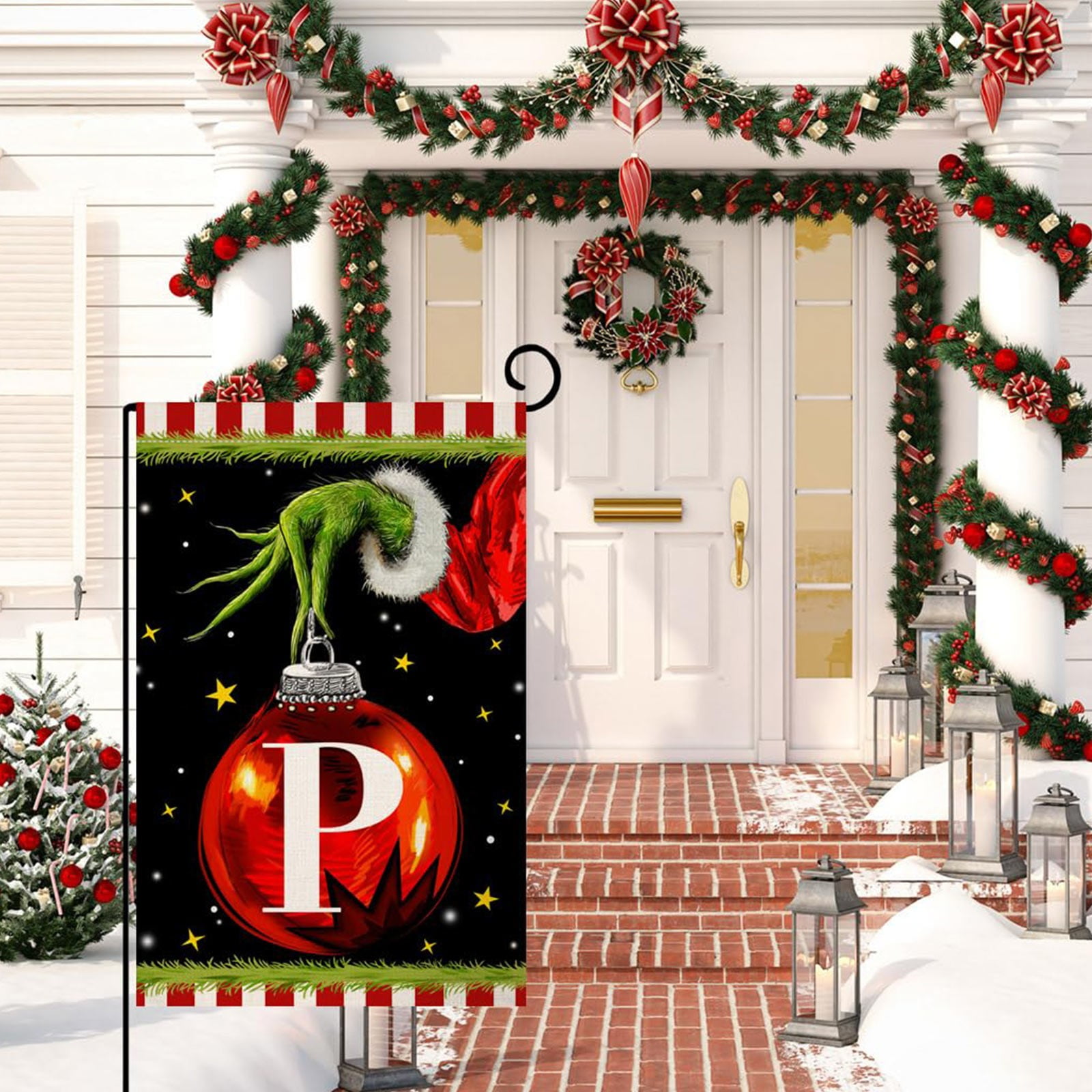 18x12" Grinch Flag, Grinch Christmas Decorations, Christmas Hanging ...