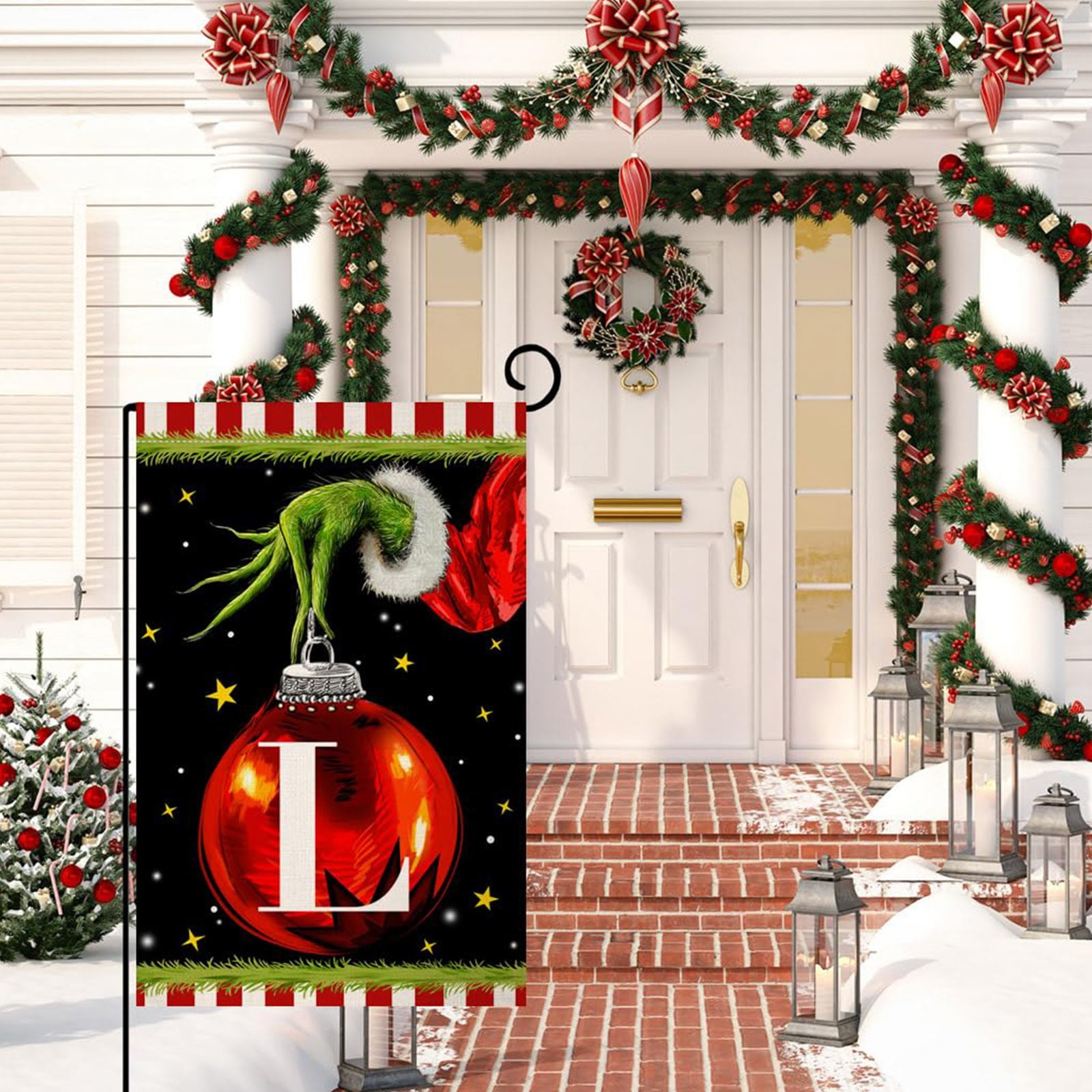 18x12" Grinch Flag, Grinch Christmas Decorations, Grinch Door Sign ...