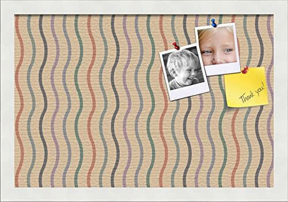 18x12 inch cork bulletin board. this decorative framed pin board comes ...