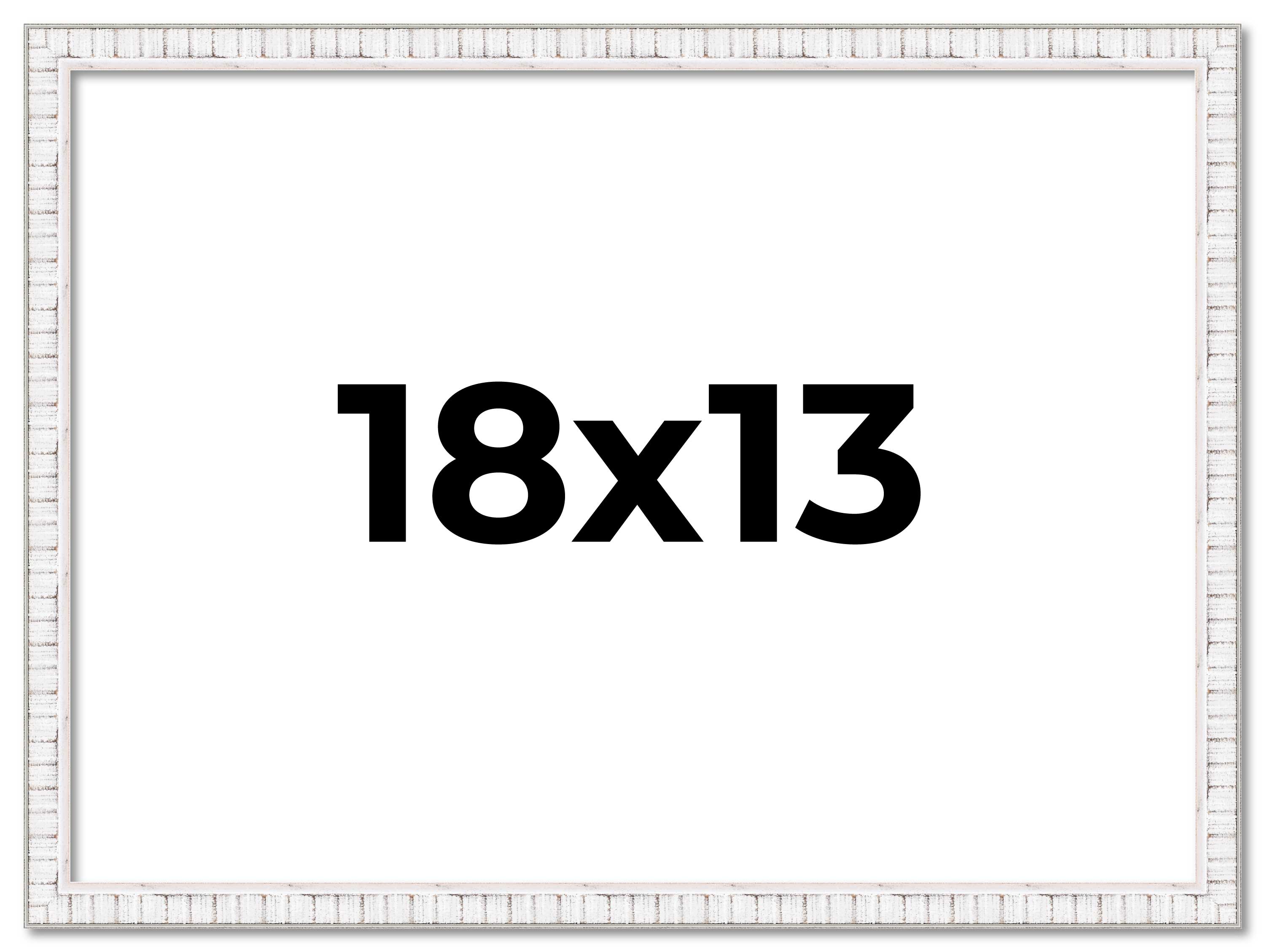 18x13 Frame White Scuffed Rustic Solid Wood Picture Frame | 0.75 Inch ...