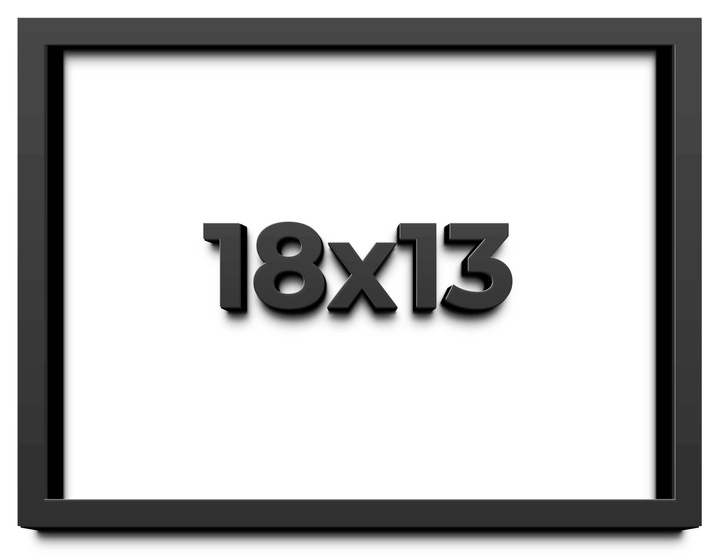 18x13 Shadow Box Frame Black | 1 inches Deep Real Wood Contemporary ...