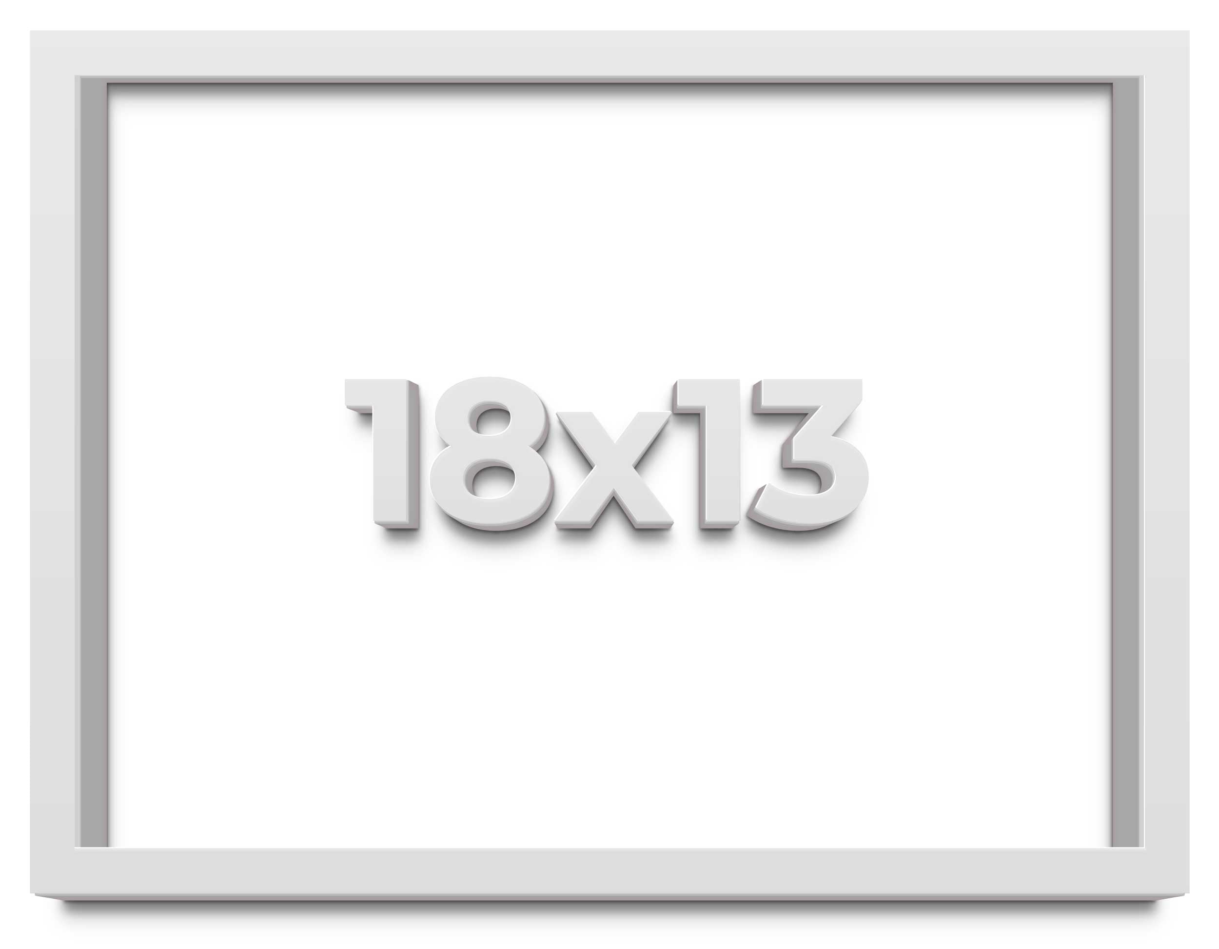 18x13 Shadow Box Frame White | 1 Inches Deep Real Wood Contemporary ...