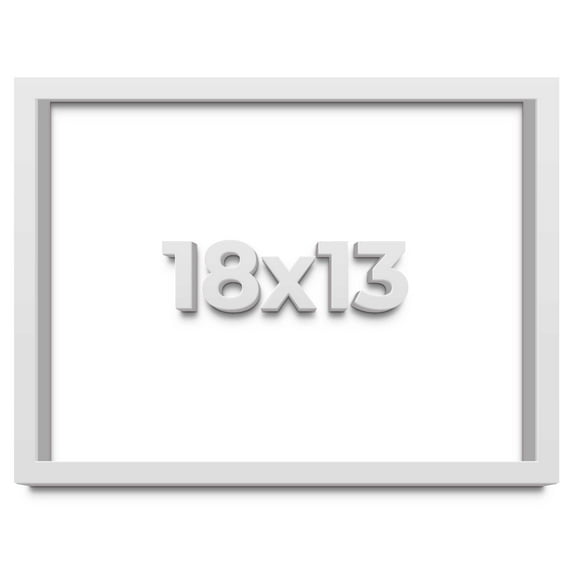18x13 Shadow Box Frame White | 2 Inches Deep Real Wood Contemporary ...