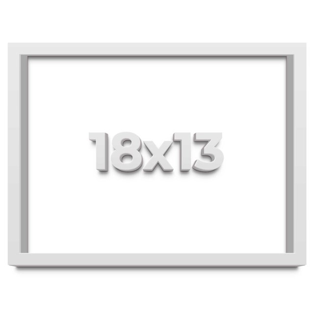 18x13 Shadow Box Frame White | 2 Inches Deep Real Wood Contemporary ...