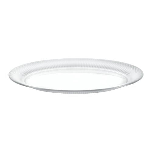 18x14.5 Inch White Ridged Oval Tray – Reusable Serving Tray with Cover ...