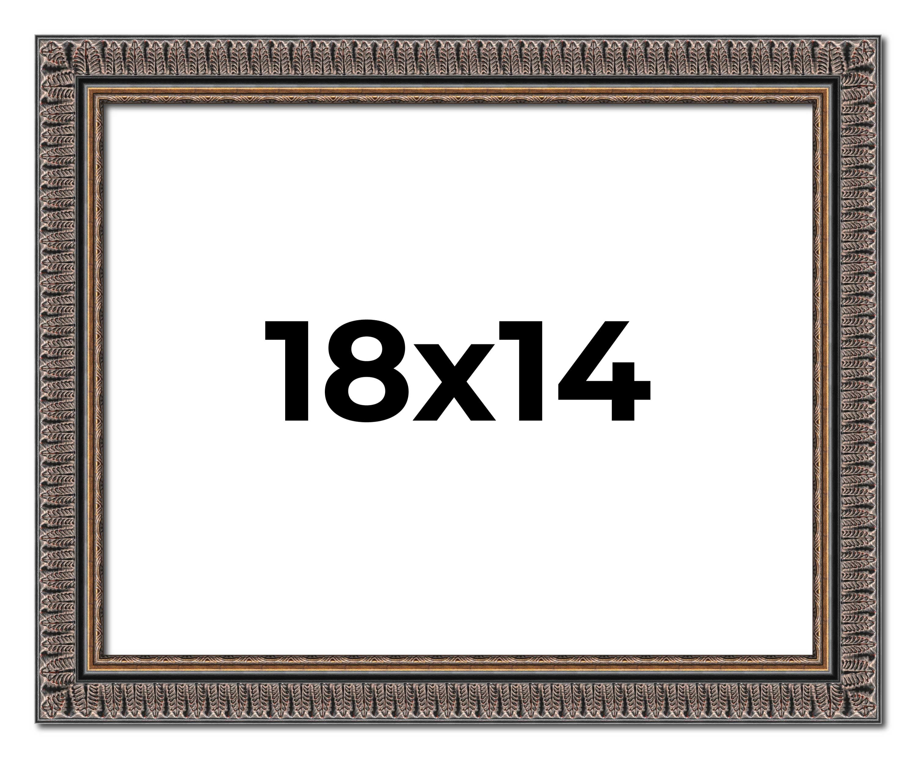 18x14 Frame Black Feather Payton Ornate Solid Wood Picture Frame Width ...